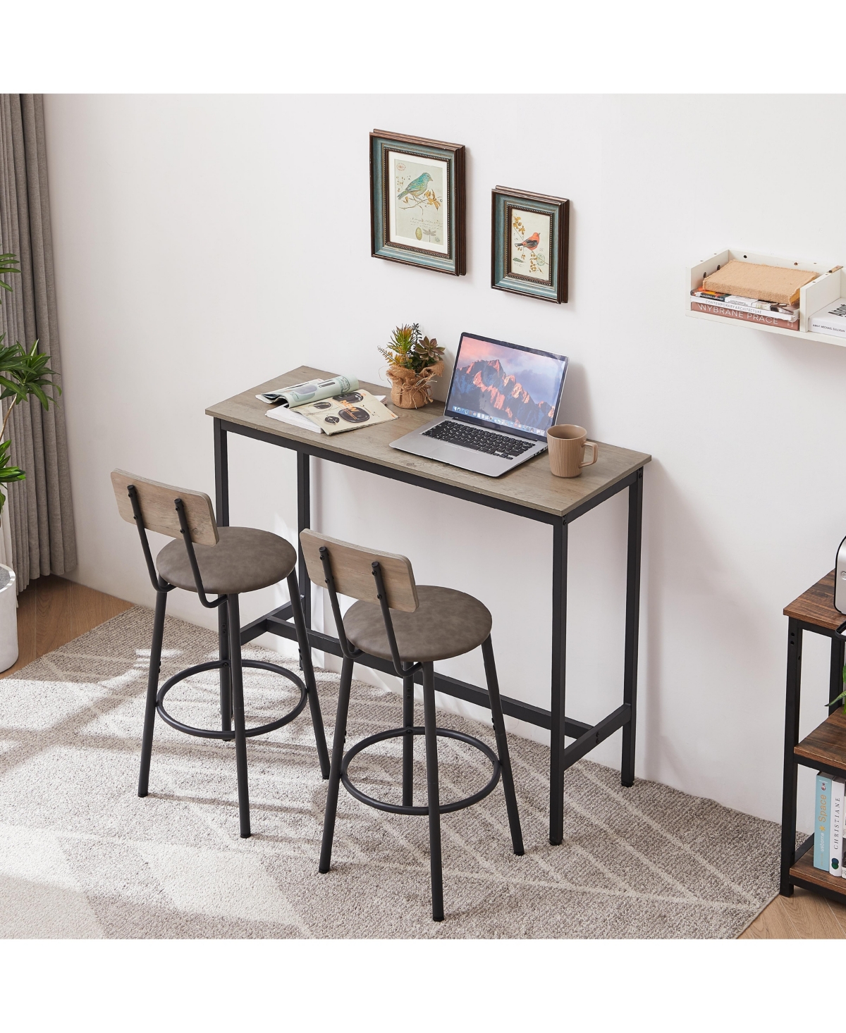 Click here for Flynama 2-Piece Bar Table Set with Pu Upholstered... prices