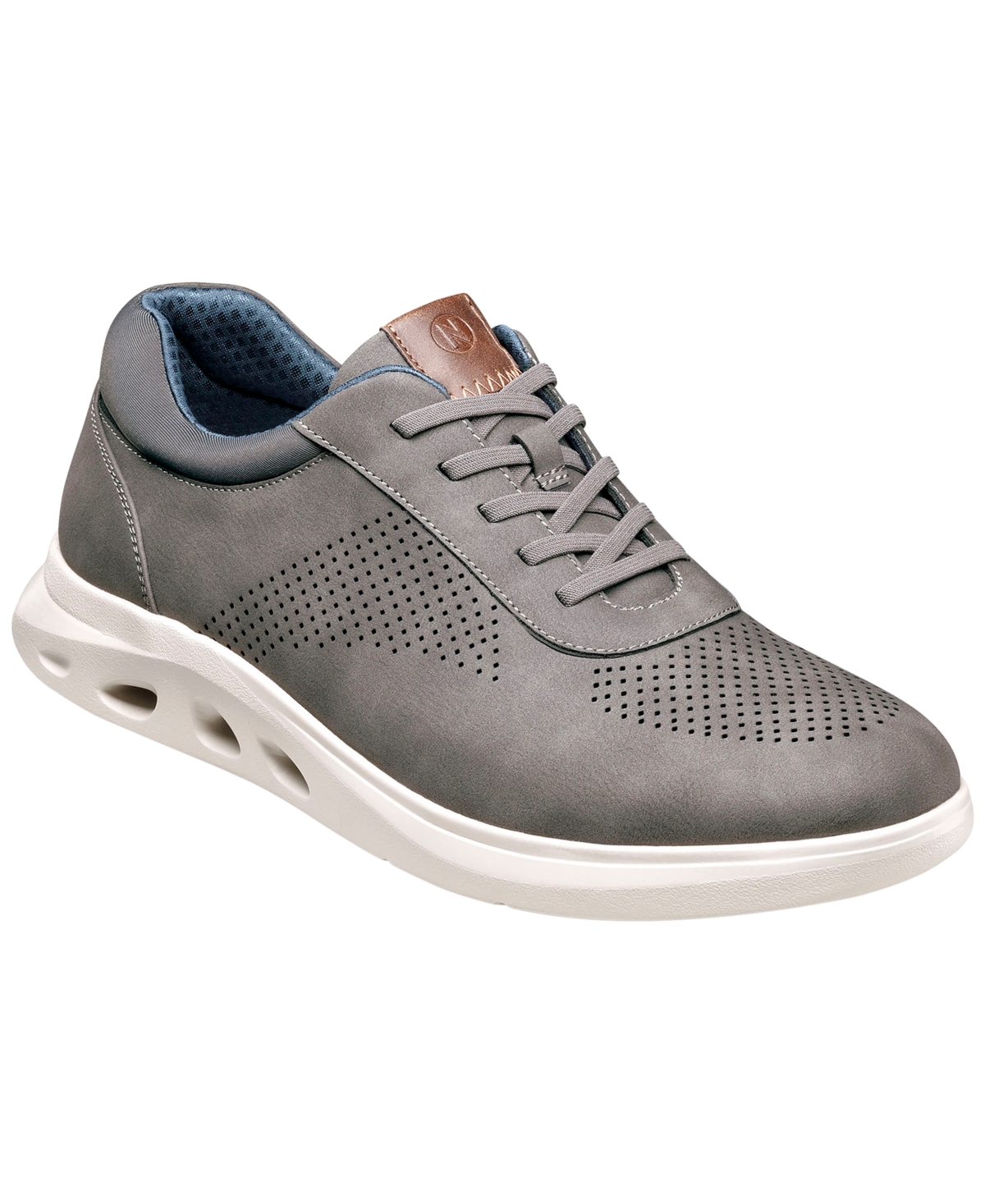 Click here for Nunn Bush Mens Ponte Round-Toe Sneakers - Gray Mut... prices