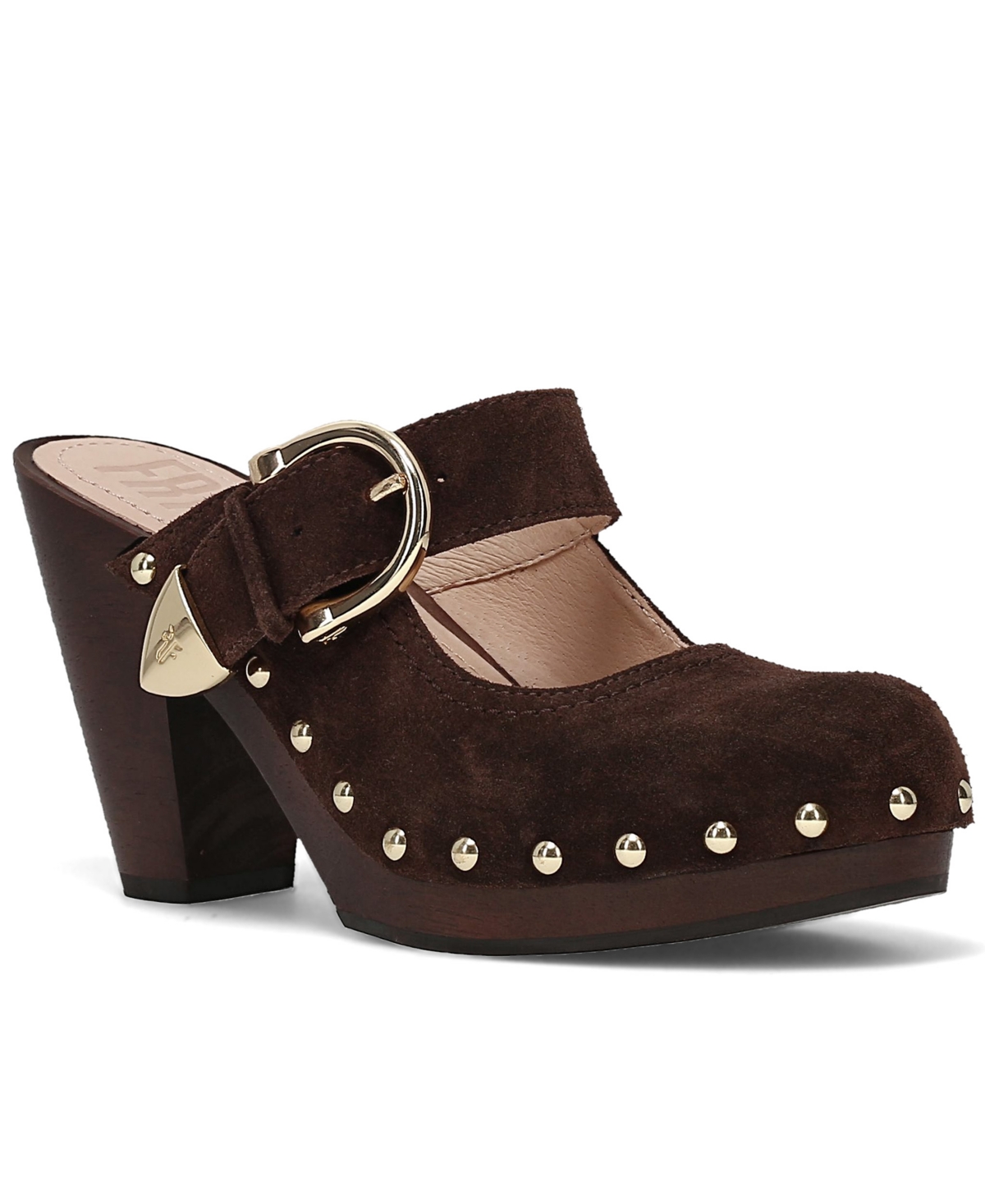 Click here for Frye Womens Cindy Buckle Mule Clogs - Chocolate prices
