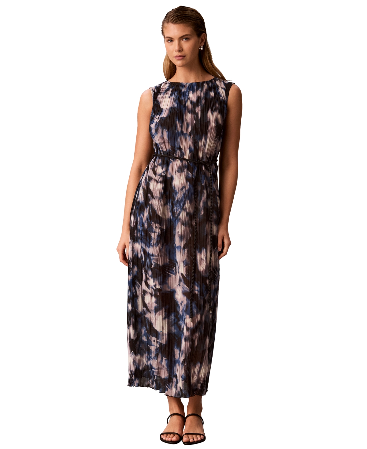 Click here for Calvin Klein Womens A-Line Sleeveless Printed Midi... prices