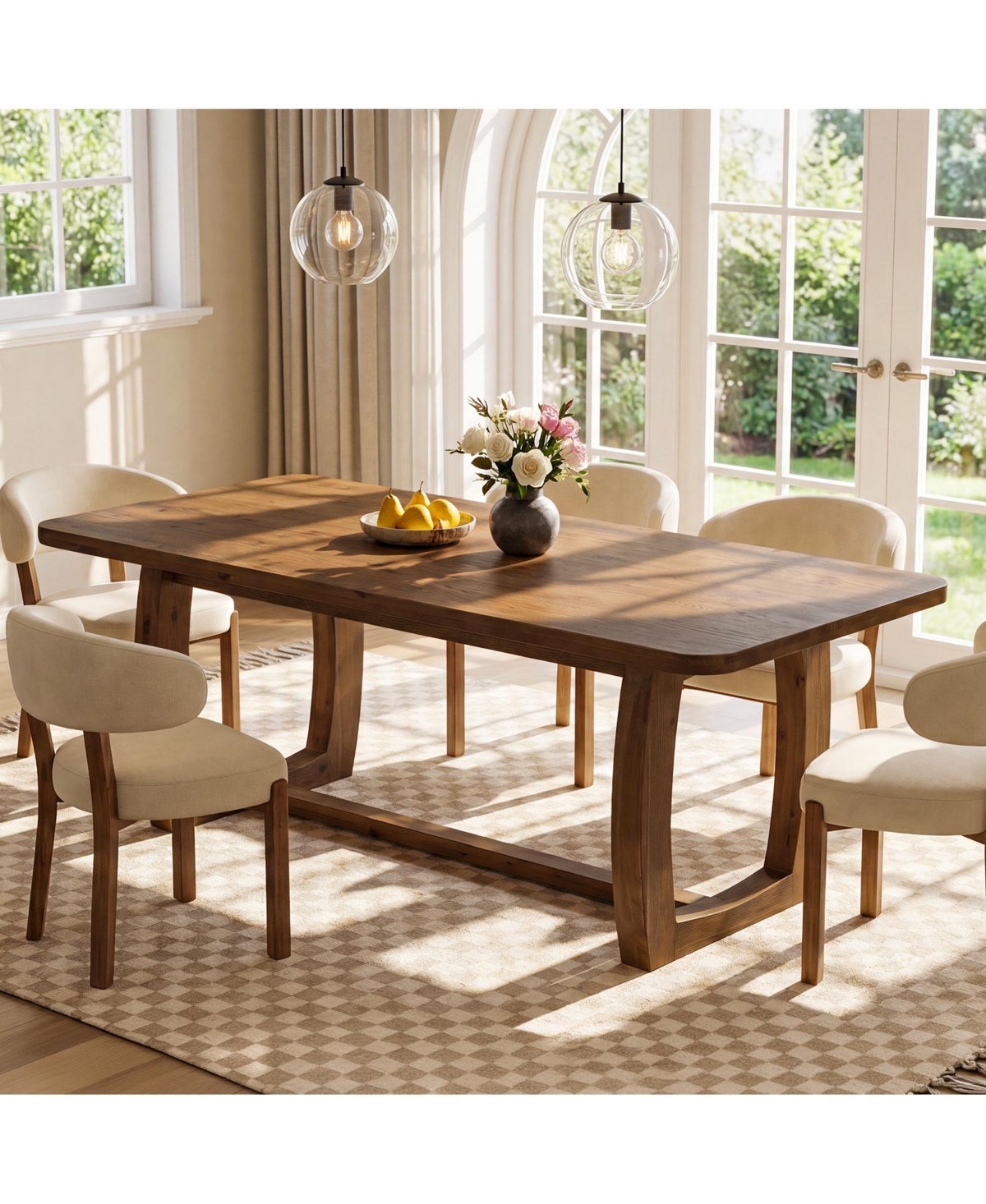 Click here for Tribesigns Solid Wood Dining Table for 4-6 People... prices