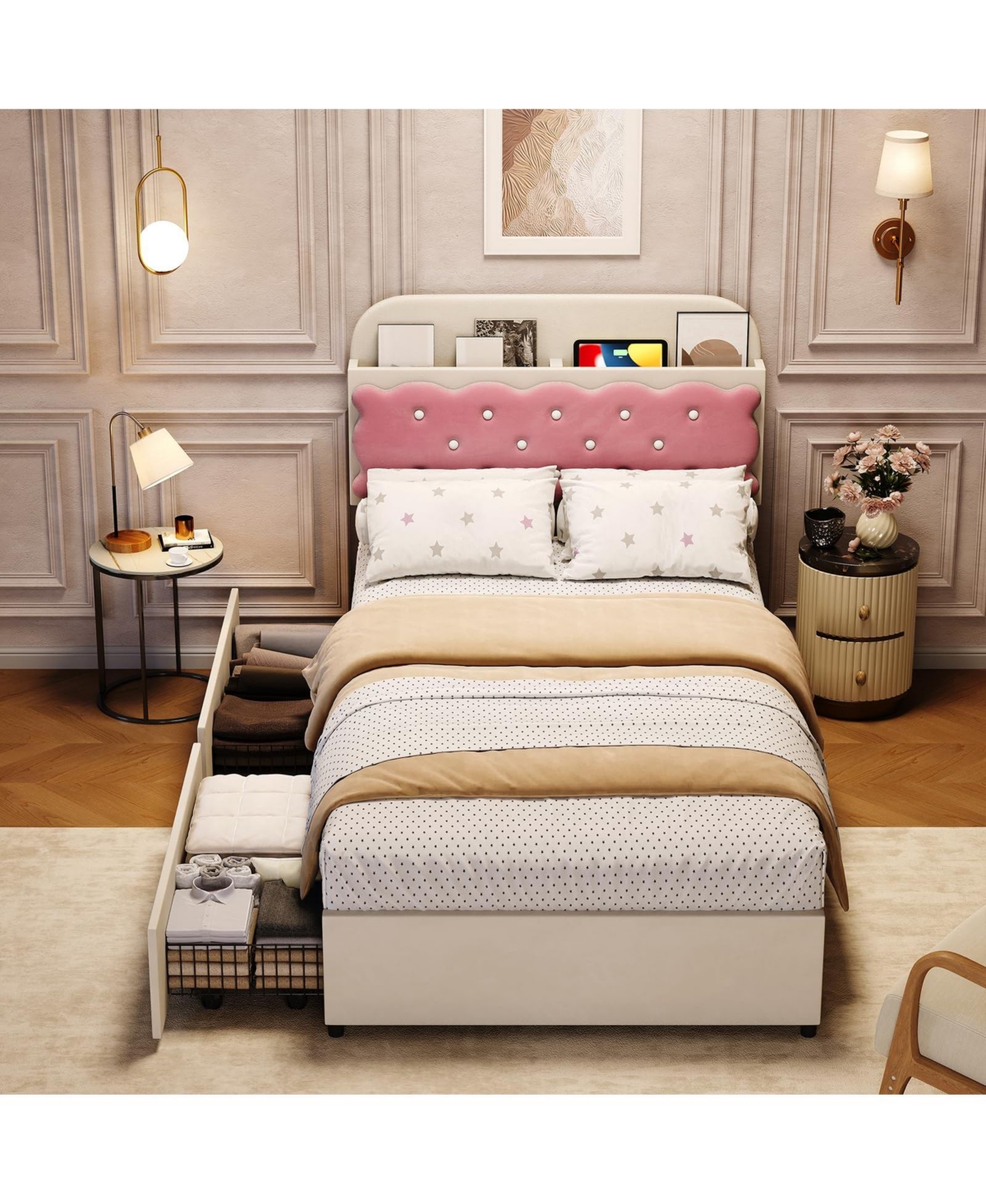Click here for homfan Sandwich Cookie Style Princess Bed Frame  U... prices