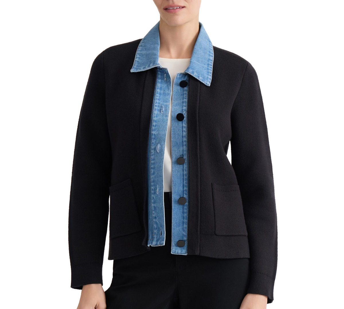 Click here for Jones New York Petite Button-Front Notch-Collar De... prices