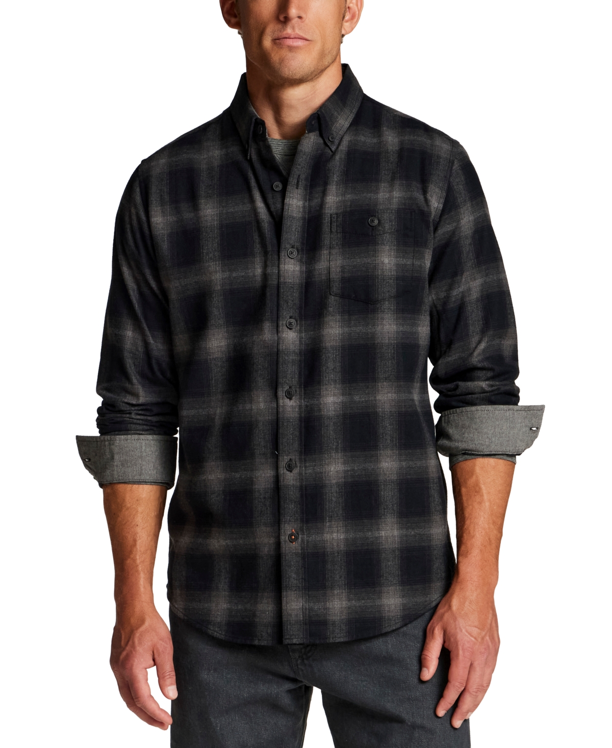 Click here for Weatherproof Vintage Mens Flannel Shirt - Black On... prices