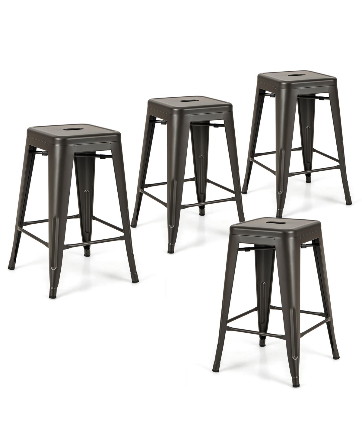 Click here for Gymax 24 Metal Bar Stools Set of 4 w/ Square Seat... prices