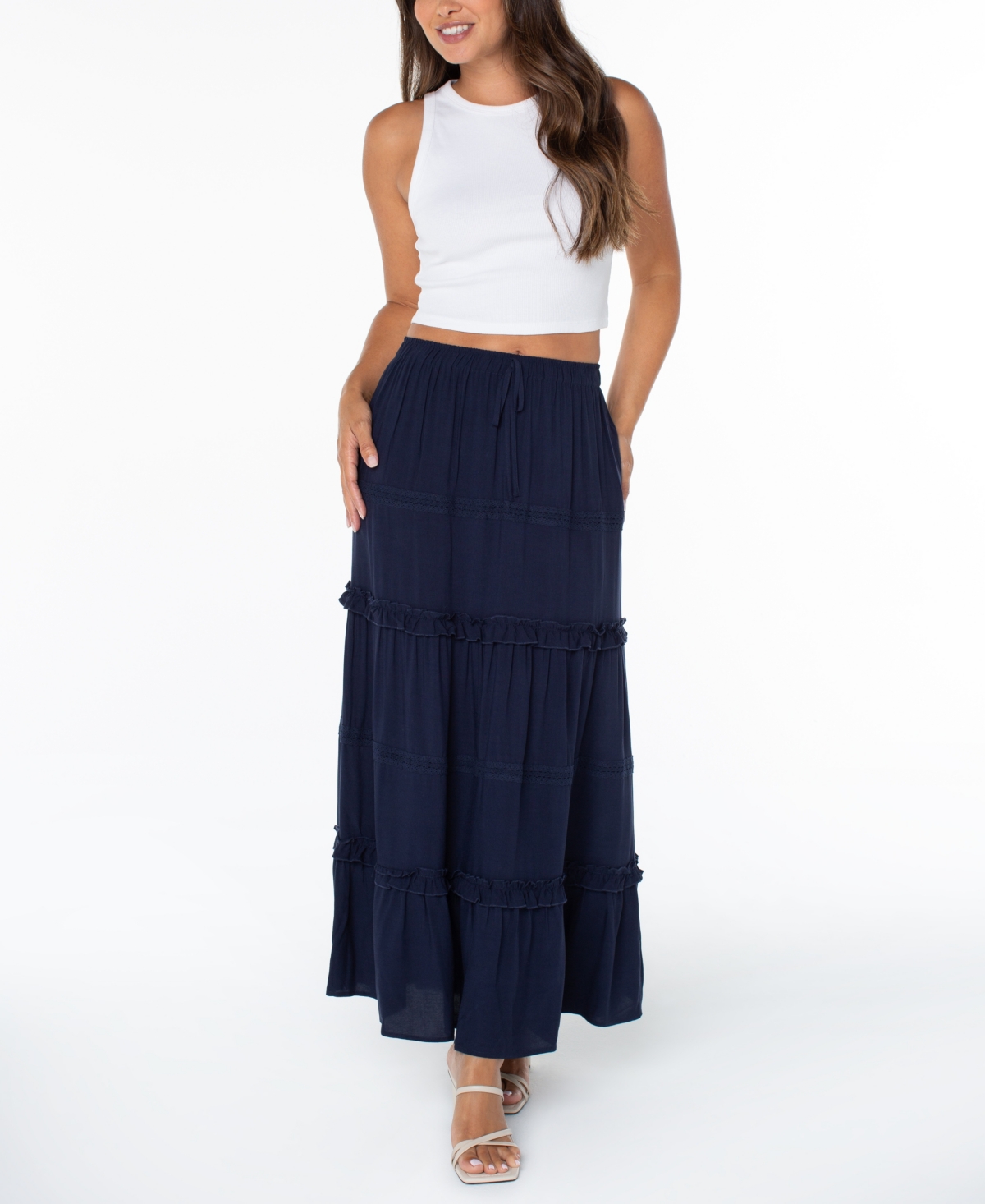 Click here for Celebrity Pink Juniors Tiered Pull-On Maxi Skirt -... prices