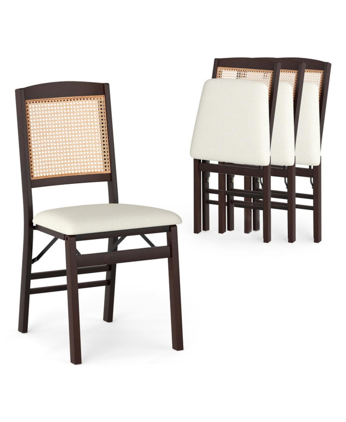Click here for Sugift Folding Rubber Wood Dining Chairs Set of 4... prices