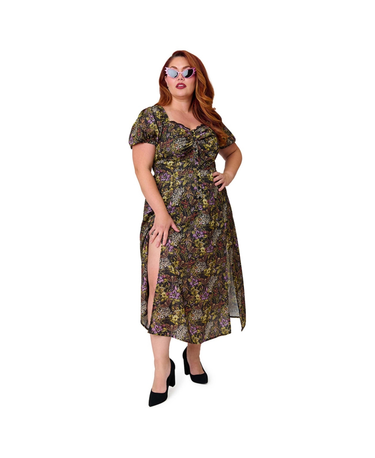 Click here for Unique Vintage Plus Size Sweetheart Midi Dress - B... prices