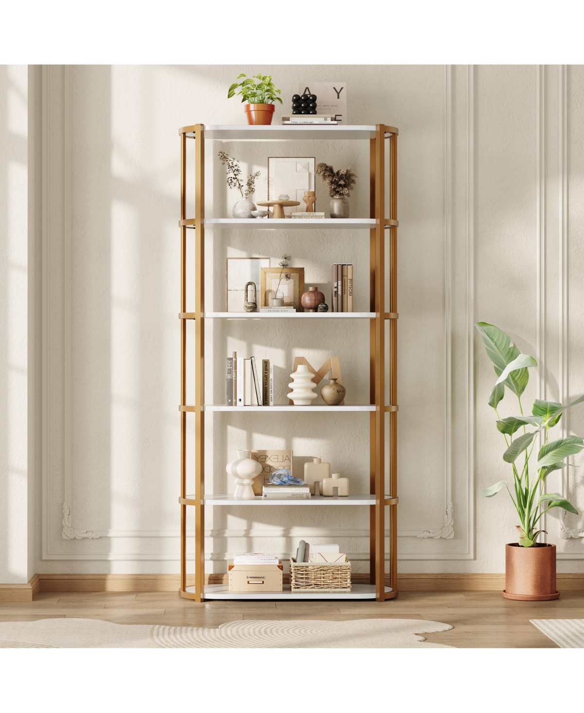 Click here for homfan Modern 71 Tall 6-Tier Industrial Bookshelf... prices