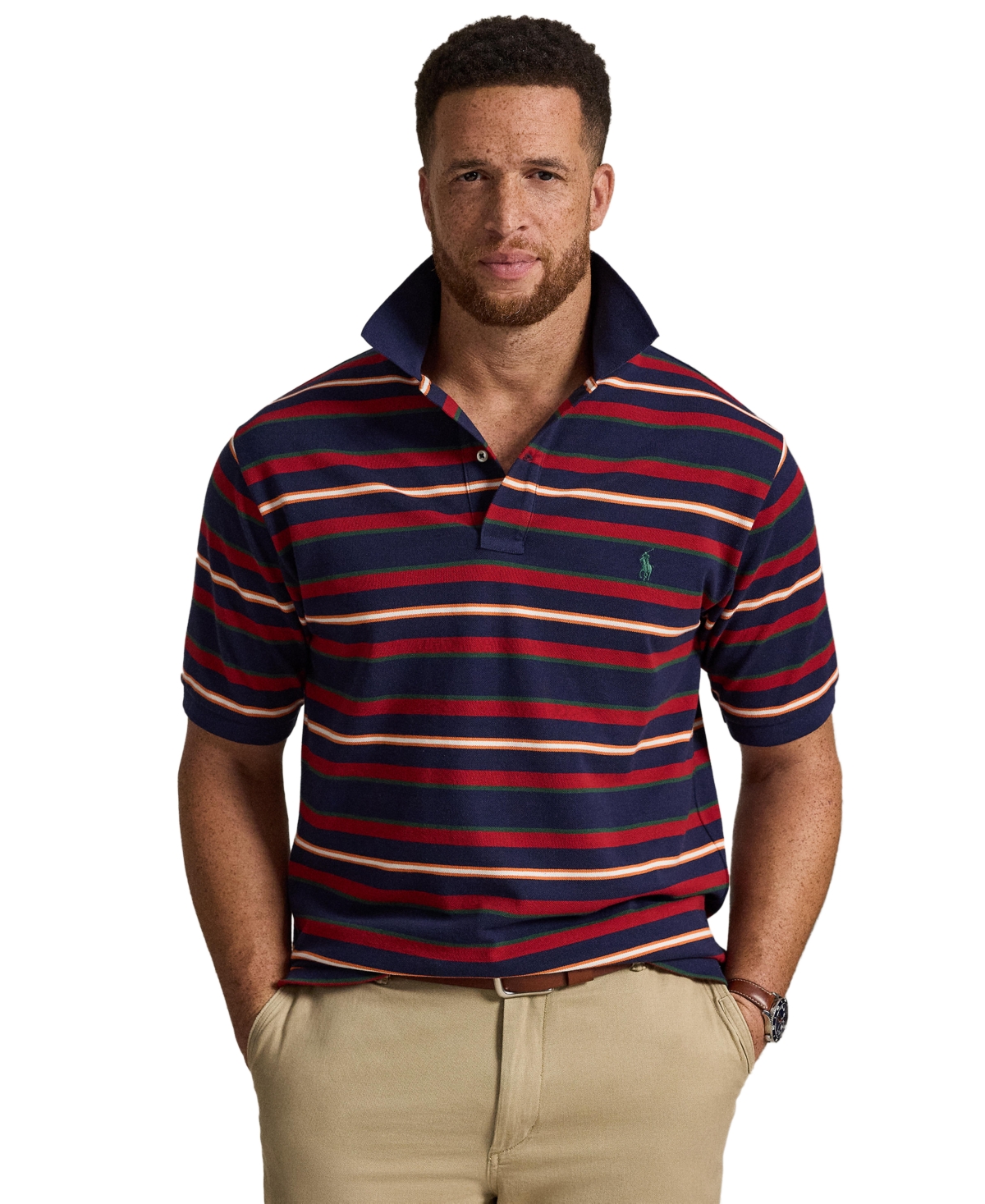 Click here for Polo Ralph Lauren Mens Big & Tall Striped Mesh Pol... prices