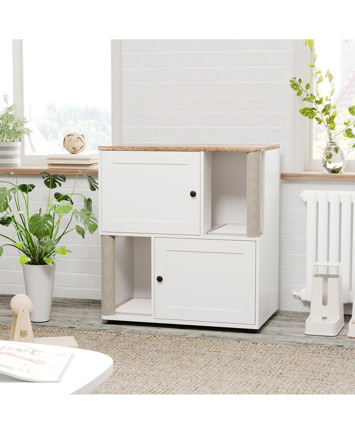 Click here for homfan Modern Double Cat Litter Box Cabinet Enclos... prices