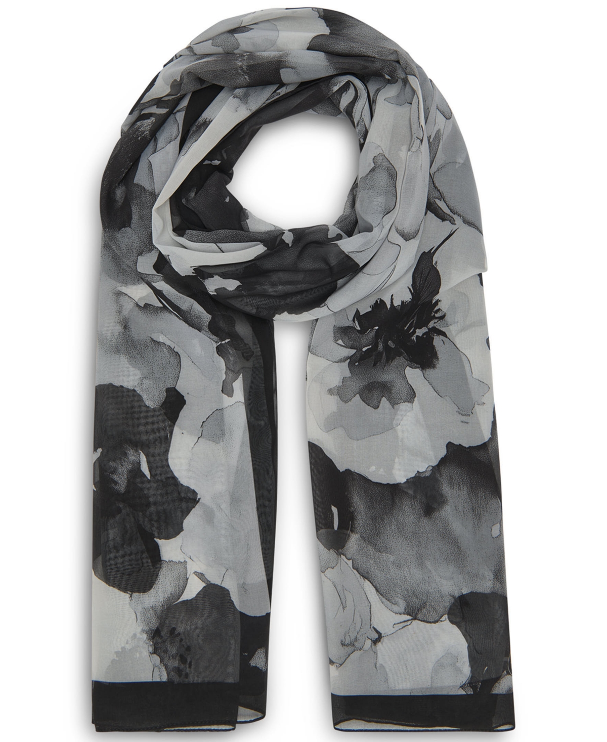 Click here for Calvin Klein Womens Tonal Floral Chiffon Scarf - B... prices