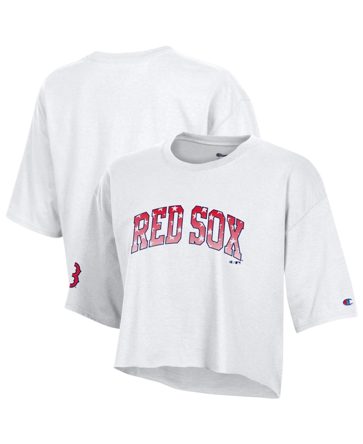Click here for Champion Womens Boston Red Sox Cropped Boyfriend T... prices