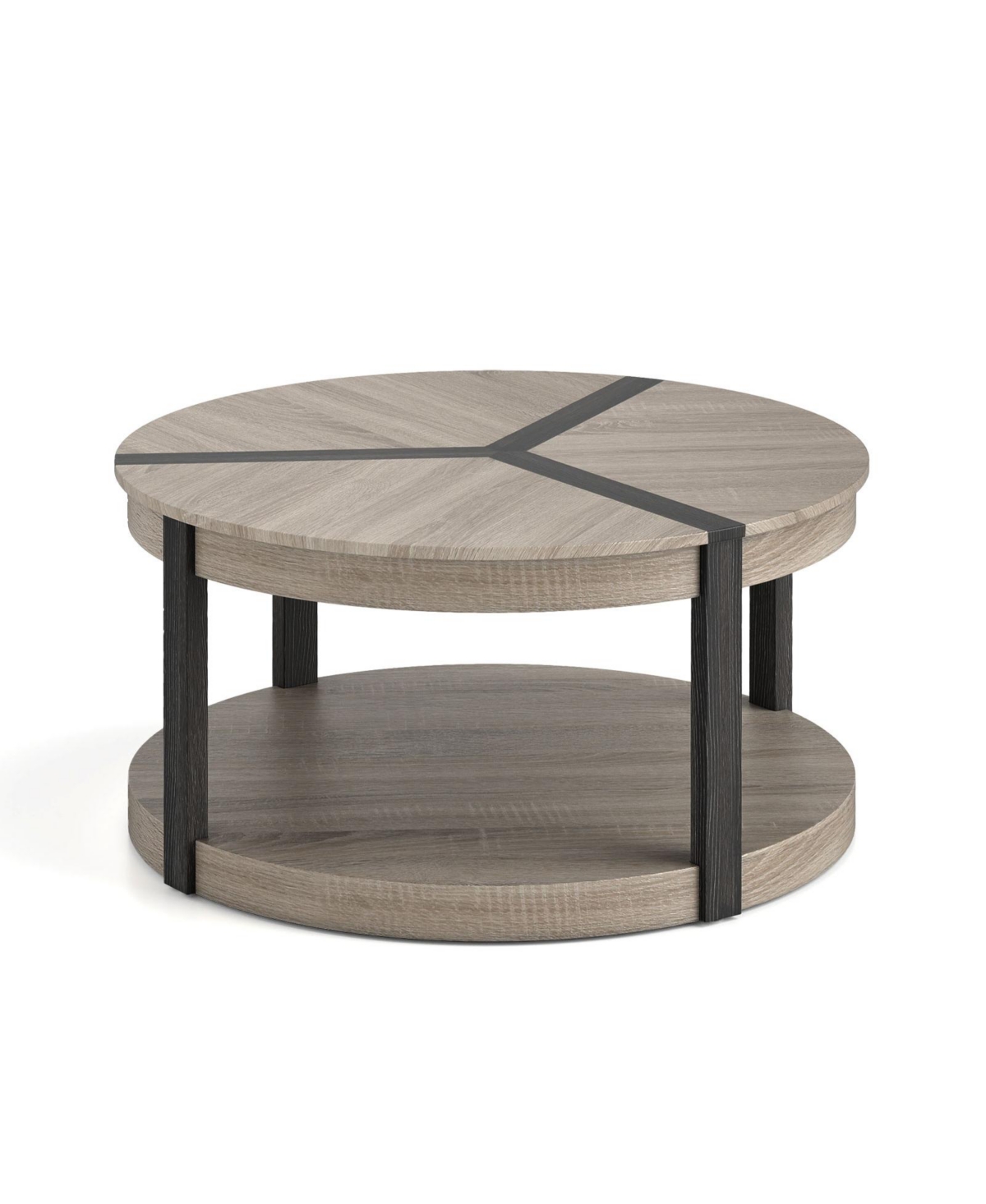 Click here for Gouun 34.5-Inch Rubber Wood 2-Tier Round Center Ta... prices