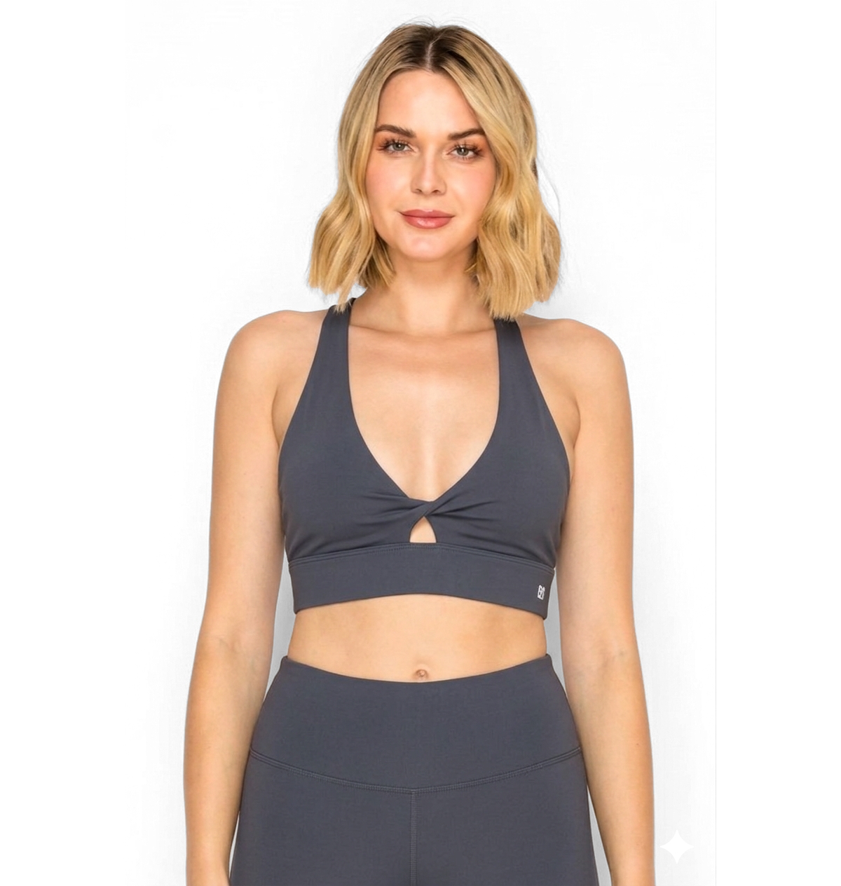 Click here for Badgley Mischka Womens Twist Front Sports Bra with... prices