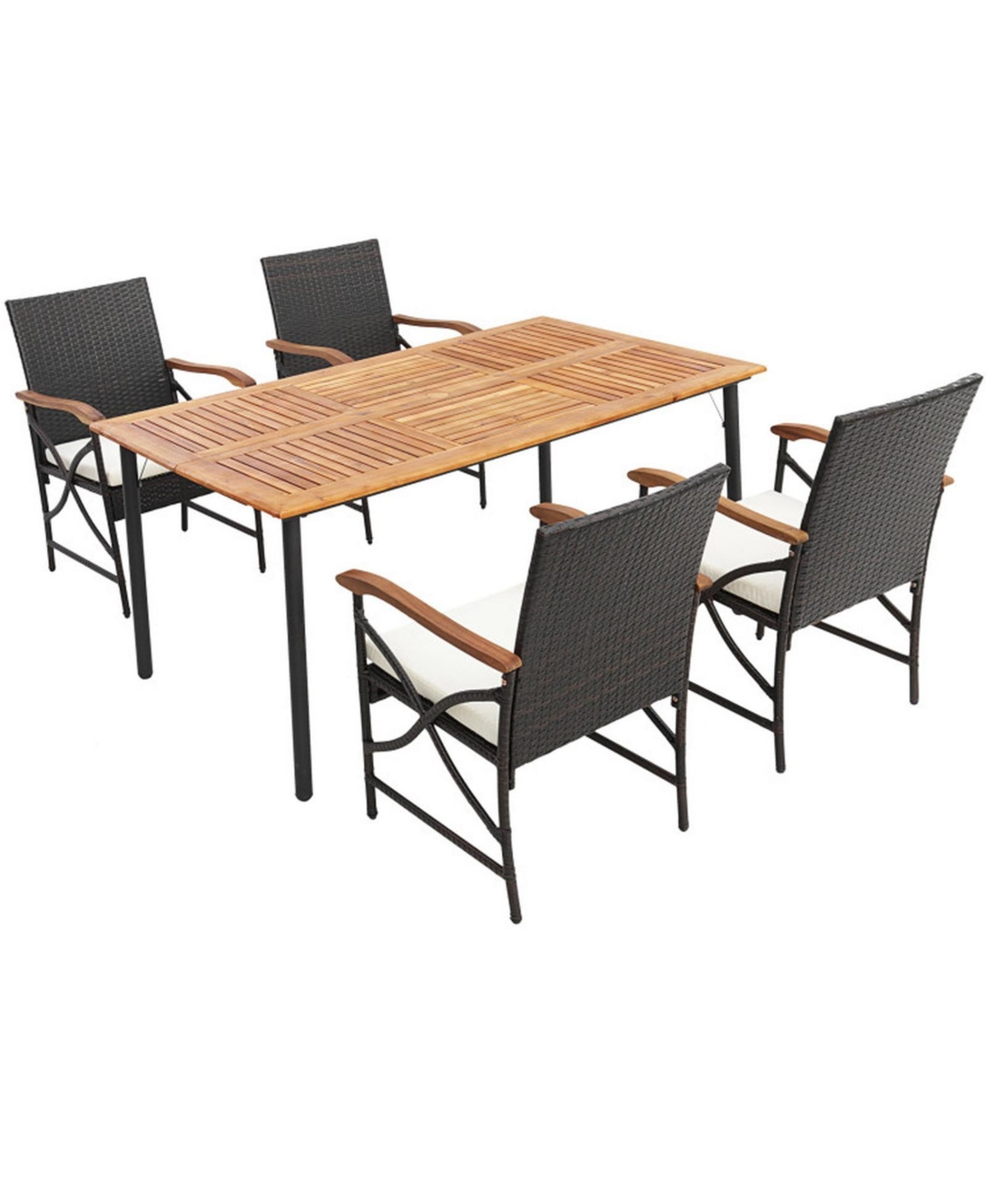 Click here for Gouun 5 Piece Outdoor Patio Dining Set with X-Patt... prices