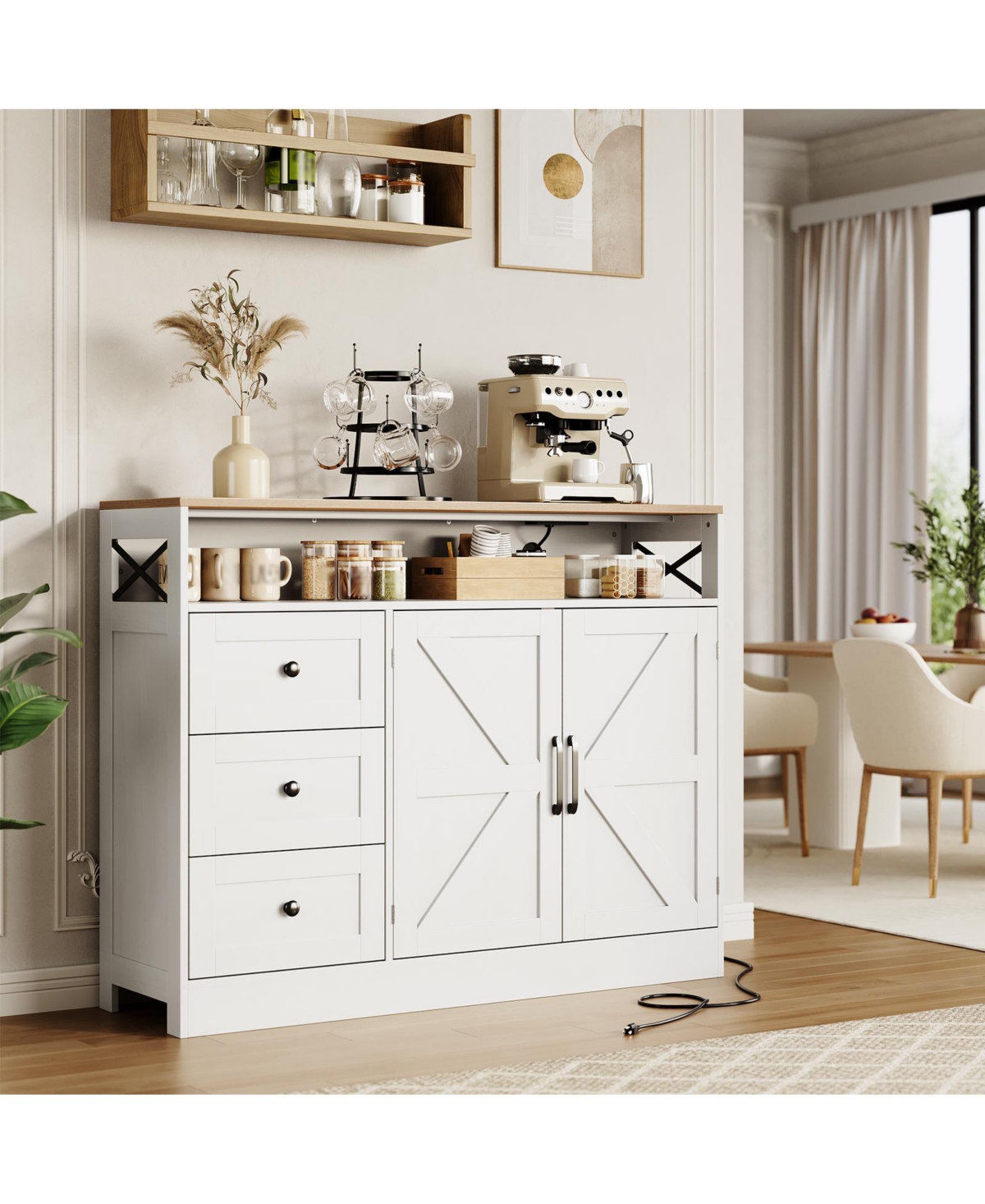 Click here for homfan Sideboard Buffet Cabinet with 2 Barn Doors... prices