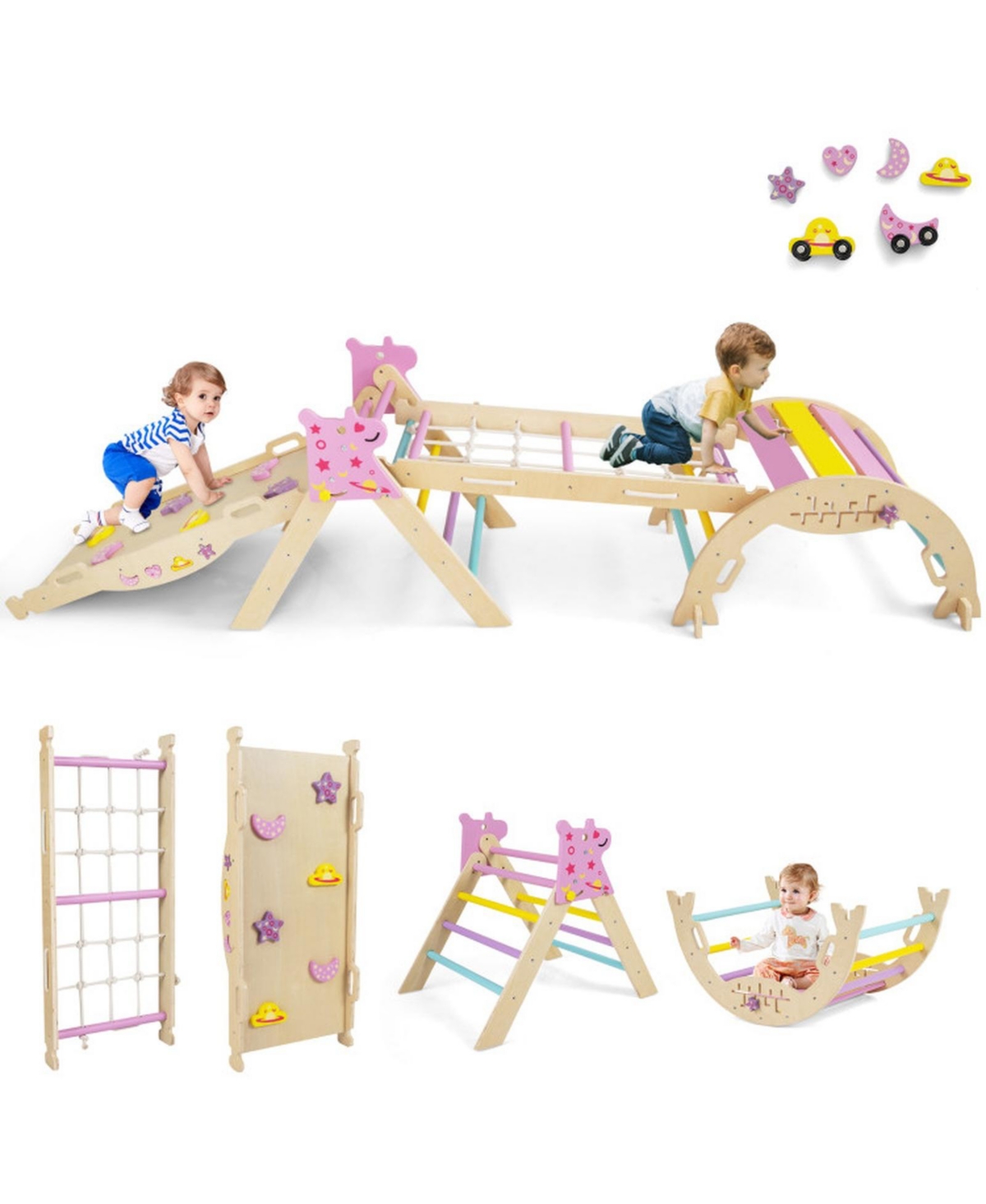 Click here for Hongge 8-in-1 Foldable Montessori Wooden Climbing... prices