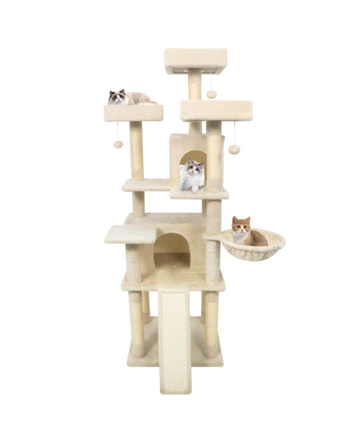 Click here for Sugift 65 in Tall Multi-Level Cat Tree with 3 Upho... prices
