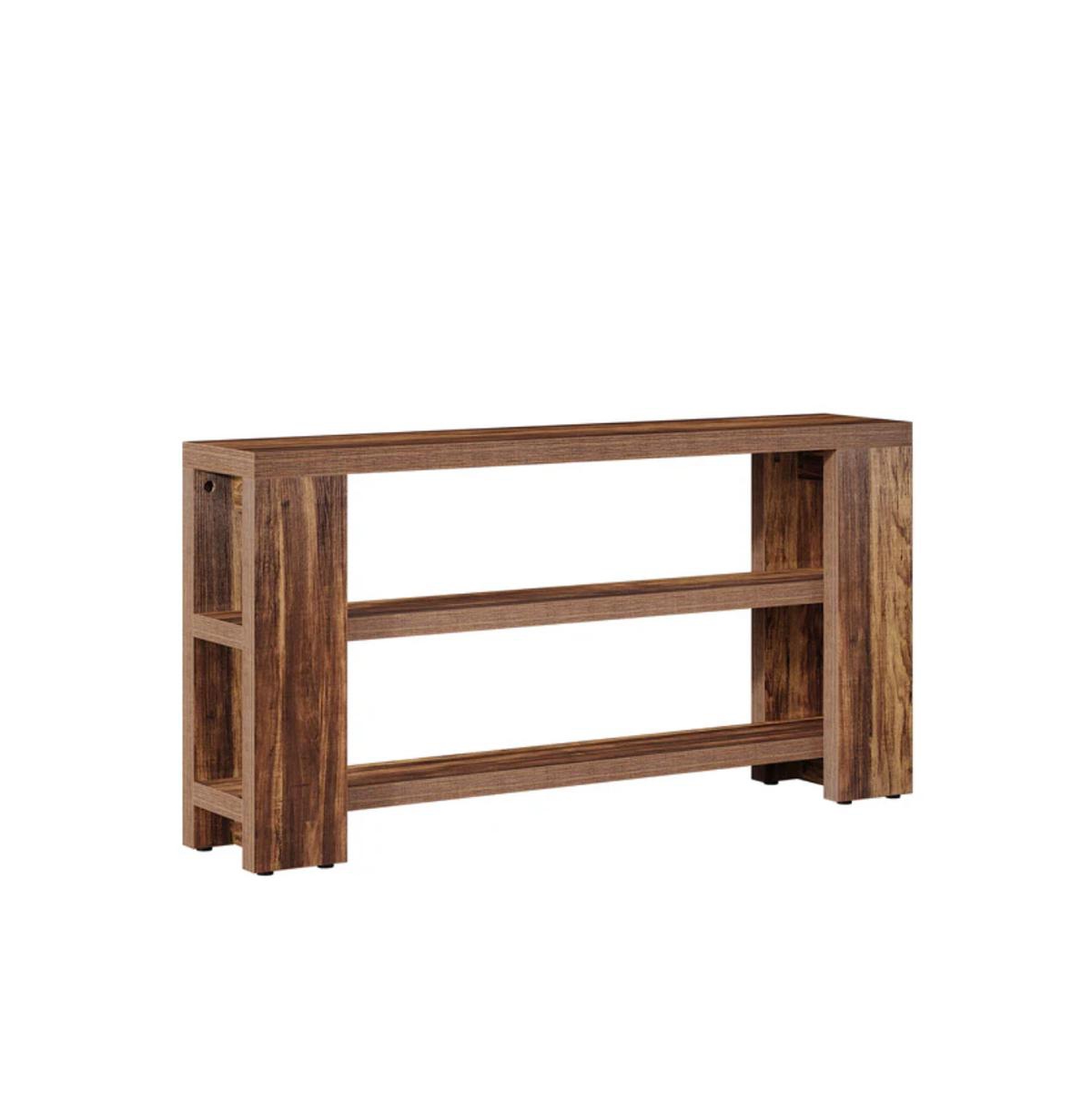 Click here for Slickblue Wood Console Table with 3 Open Storage S... prices