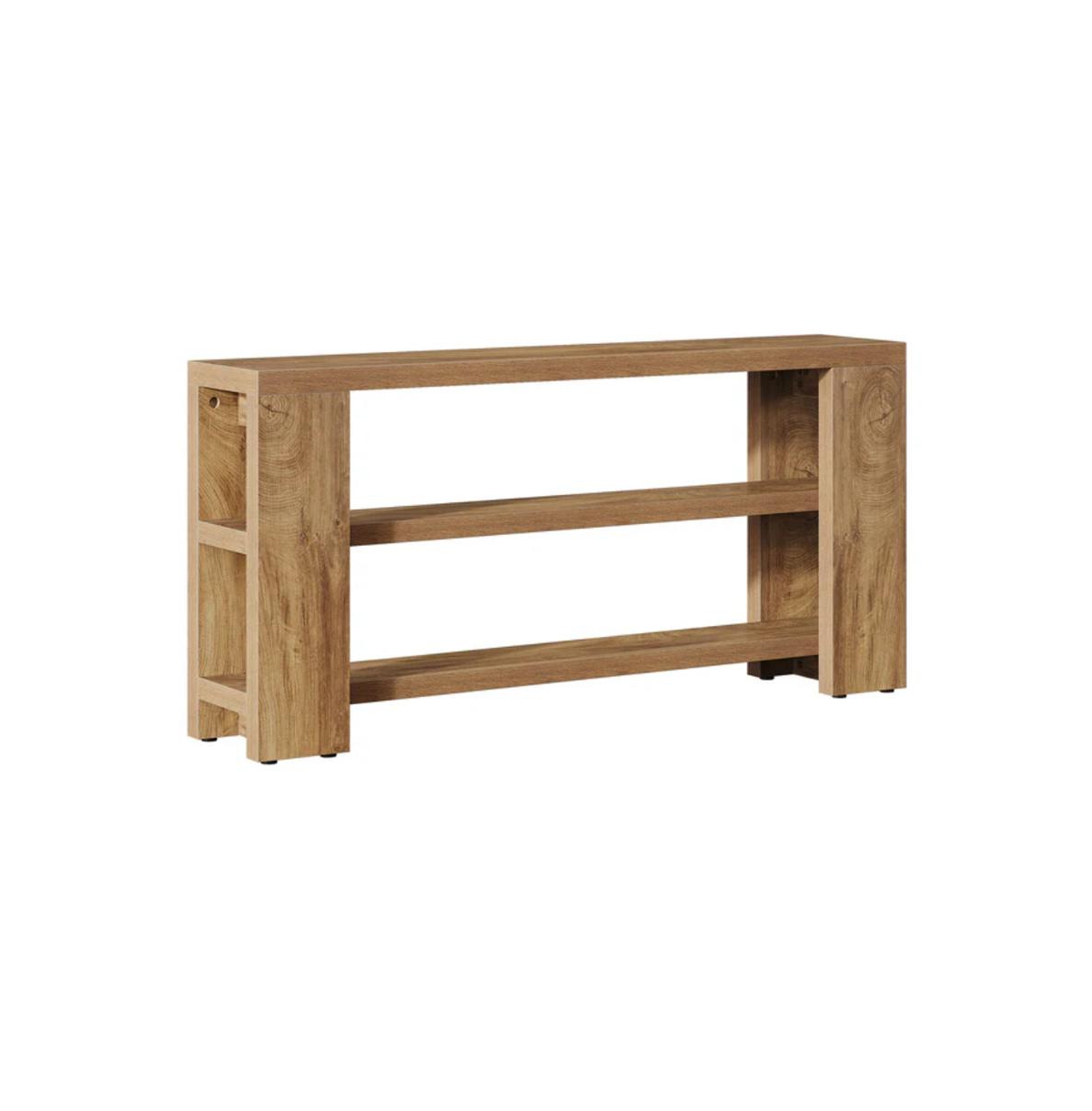 Click here for Slickblue Wood Console Table with 3 Open Storage S... prices