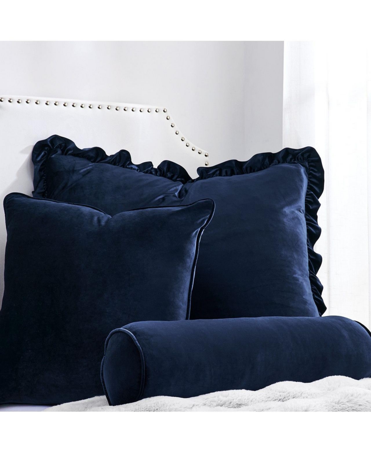 Click here for DormCo Rainha Velvet Dutch Ruffled  Euro and Bolst... prices