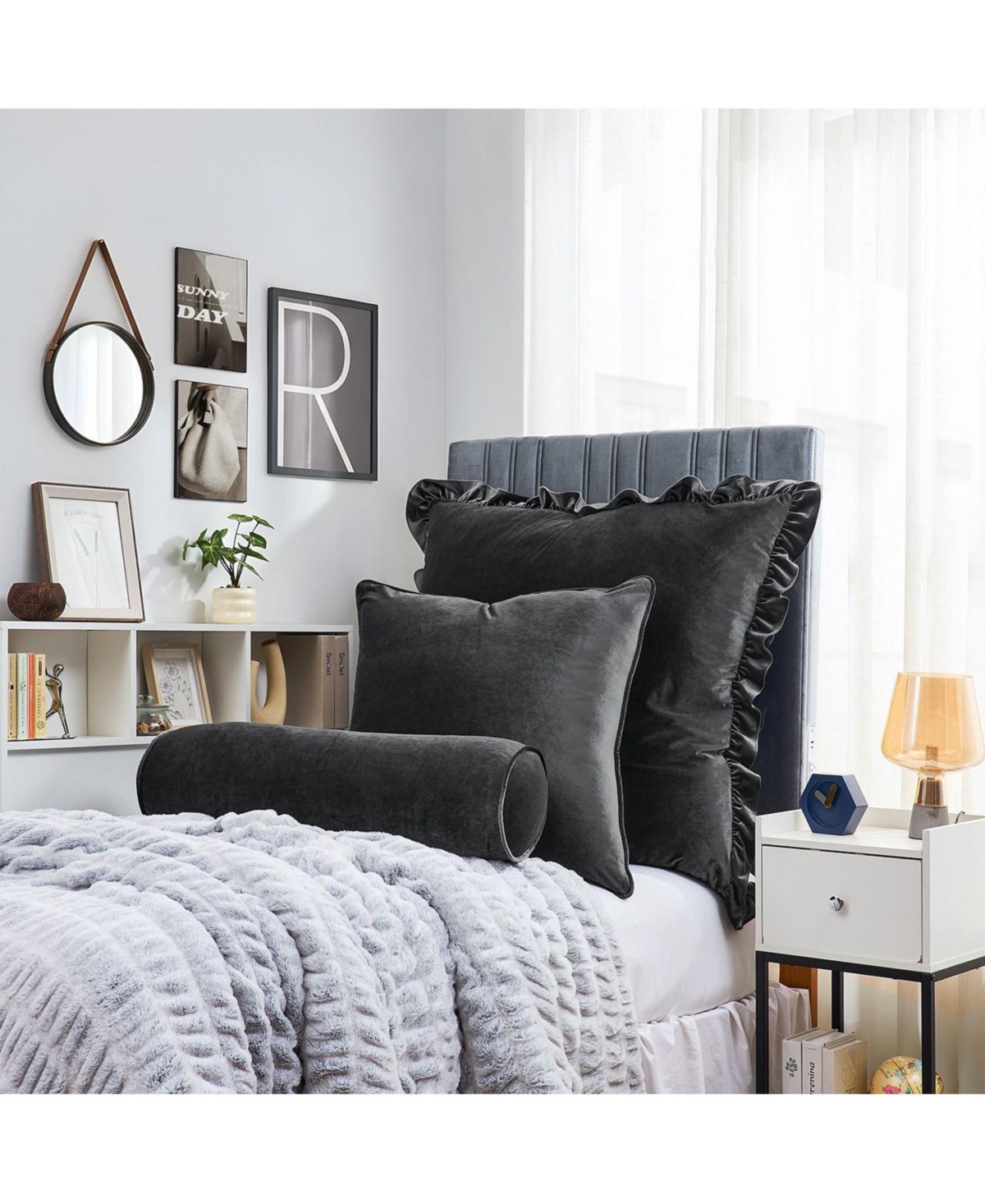 Click here for DormCo Rainha Velvet Dutch Ruffled  Euro and Bolst... prices