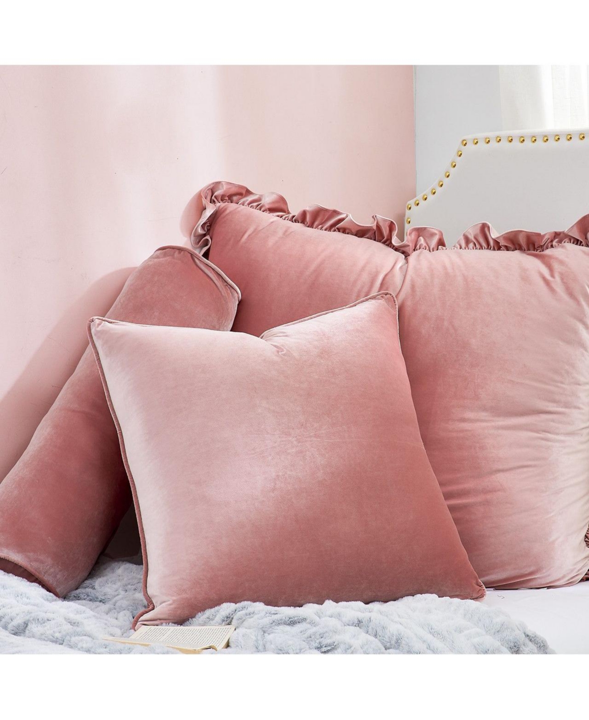 Click here for DormCo Rainha Velvet Dutch Ruffled  Euro and Bolst... prices