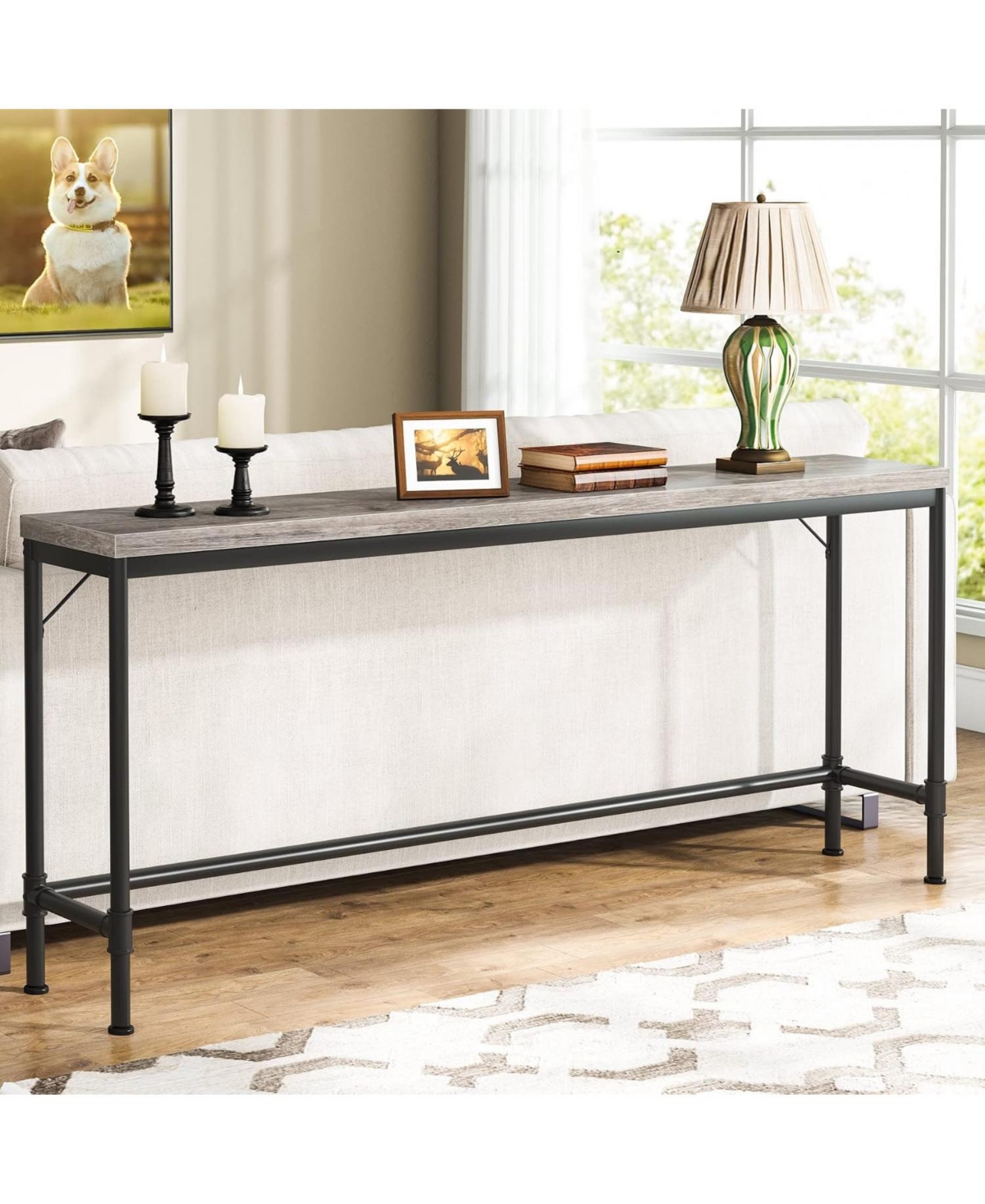 Click here for Tribesigns 70.9 Extra Long Console Table - Black a... prices