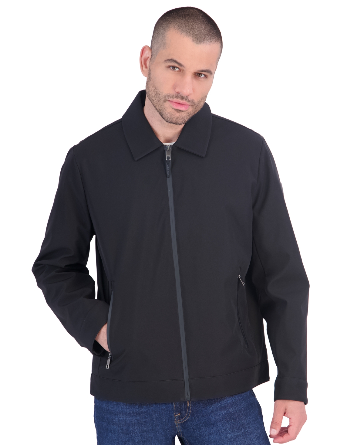 Click here for Calvin Klein Mens Shirt Collar Flex Tech Quilted I... prices