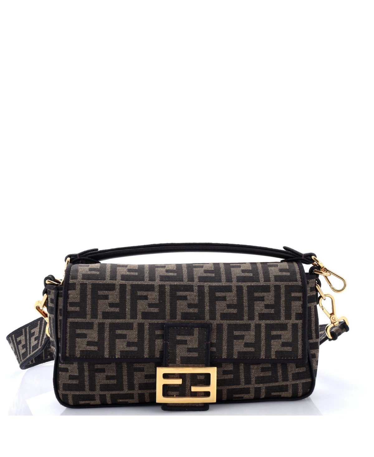 Click here for Pre-Owned Fendi Medium Baguette Nm Bag Zucca Canva... prices