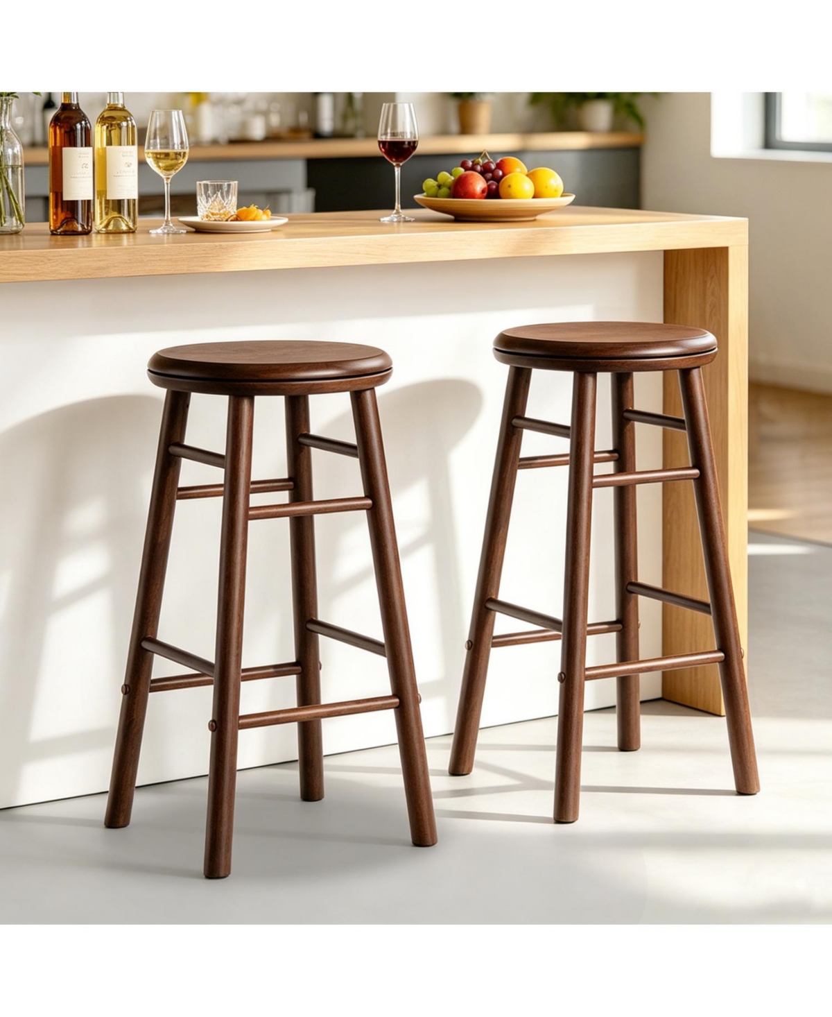 Click here for Mecale Set of 2 24-Inch Swivel Bar Stools with Foo... prices
