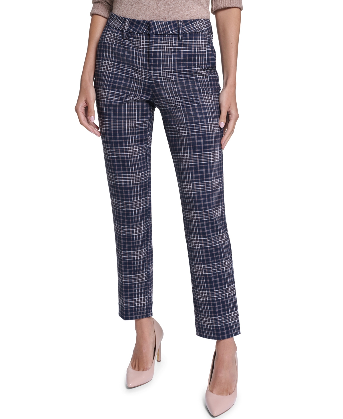 Click here for Nautica Womens Plaid Slim Ponte Pants - Barley Mul... prices