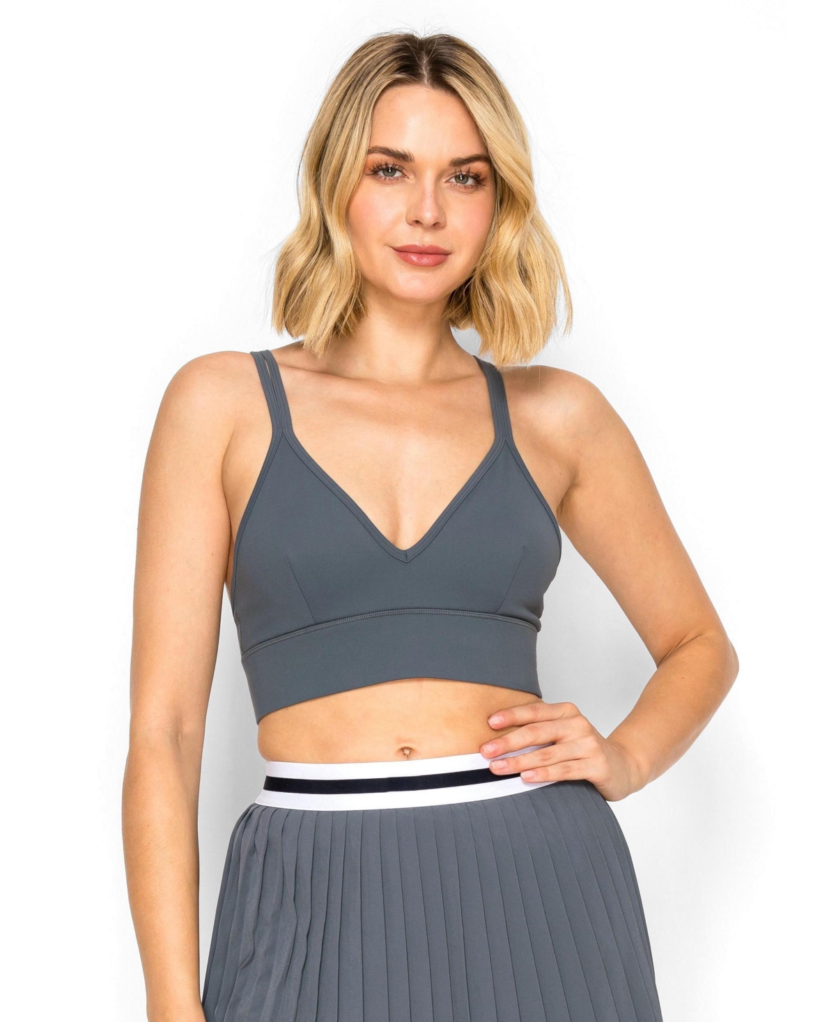 Click here for Badgley Mischka Womens Double Straps Sports Bra -... prices