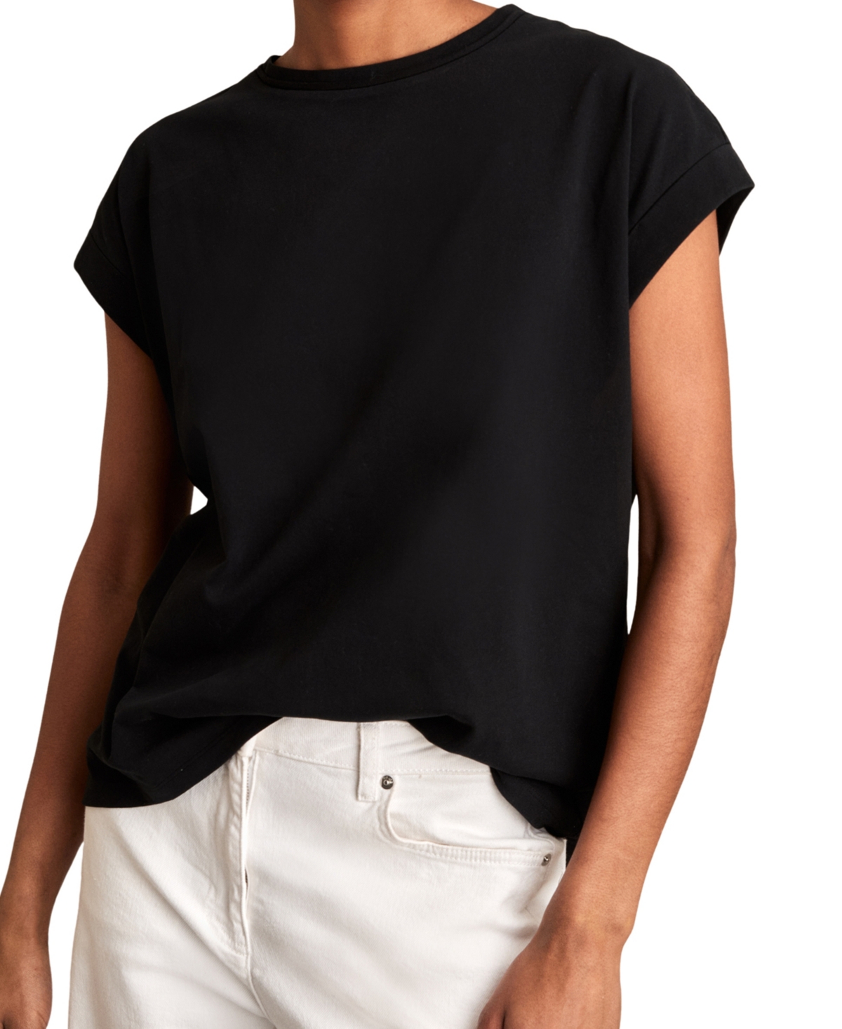 Click here for Reiss Womens Tommie Cotton Crew T-Shirt - Black prices