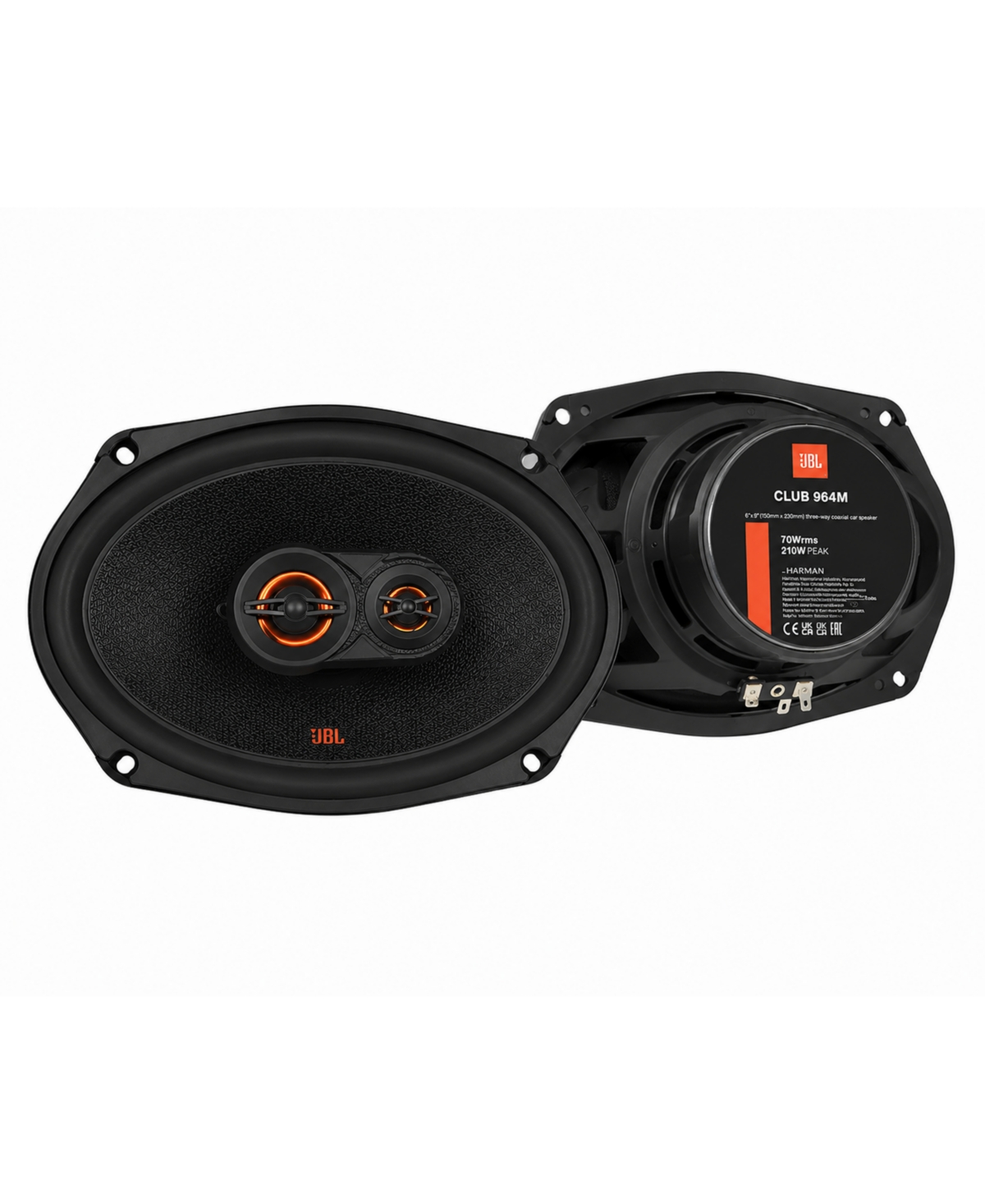 JBL JBLSPKCB964M Club Series 6x9 85 Watts RMS 3-Way Car Audio Speakers