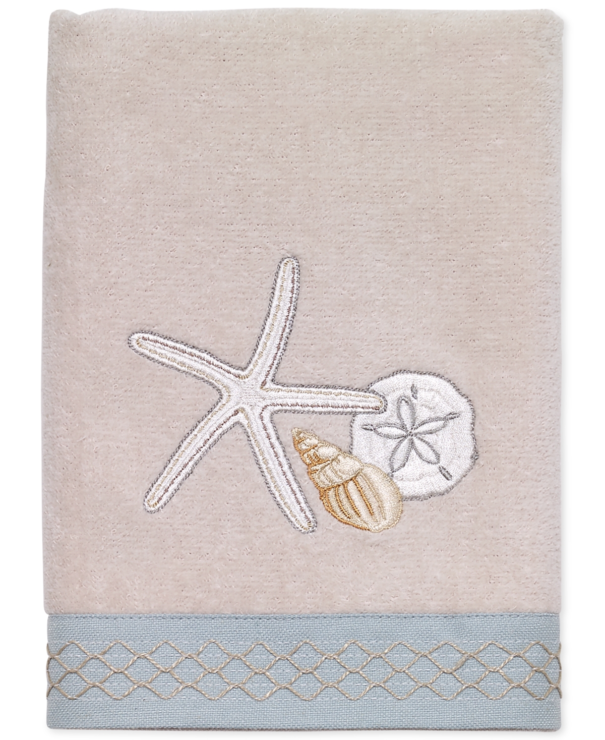 Click here for Avanti Seaglass Embroidered Seashell Cotton Hand T... prices