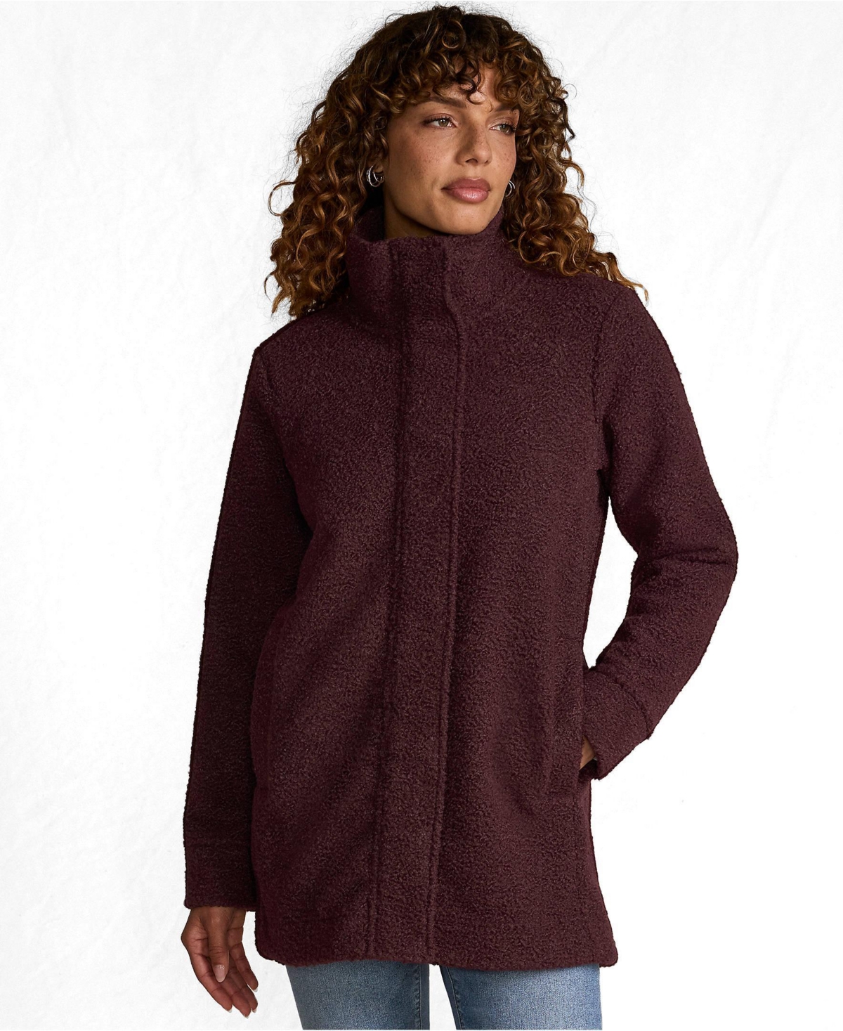 Click here for Lands End Womens Tall Boucle Fleece Coat - Lush bu... prices