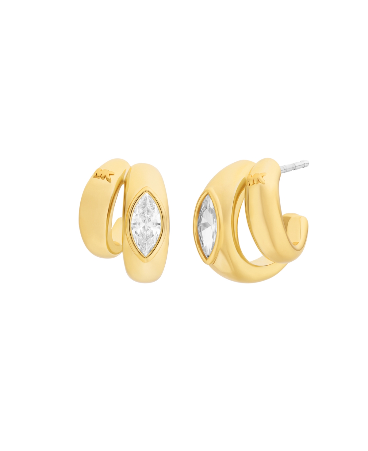 Click here for Michael Kors Marquise Double Huggie Earrings - Gol... prices
