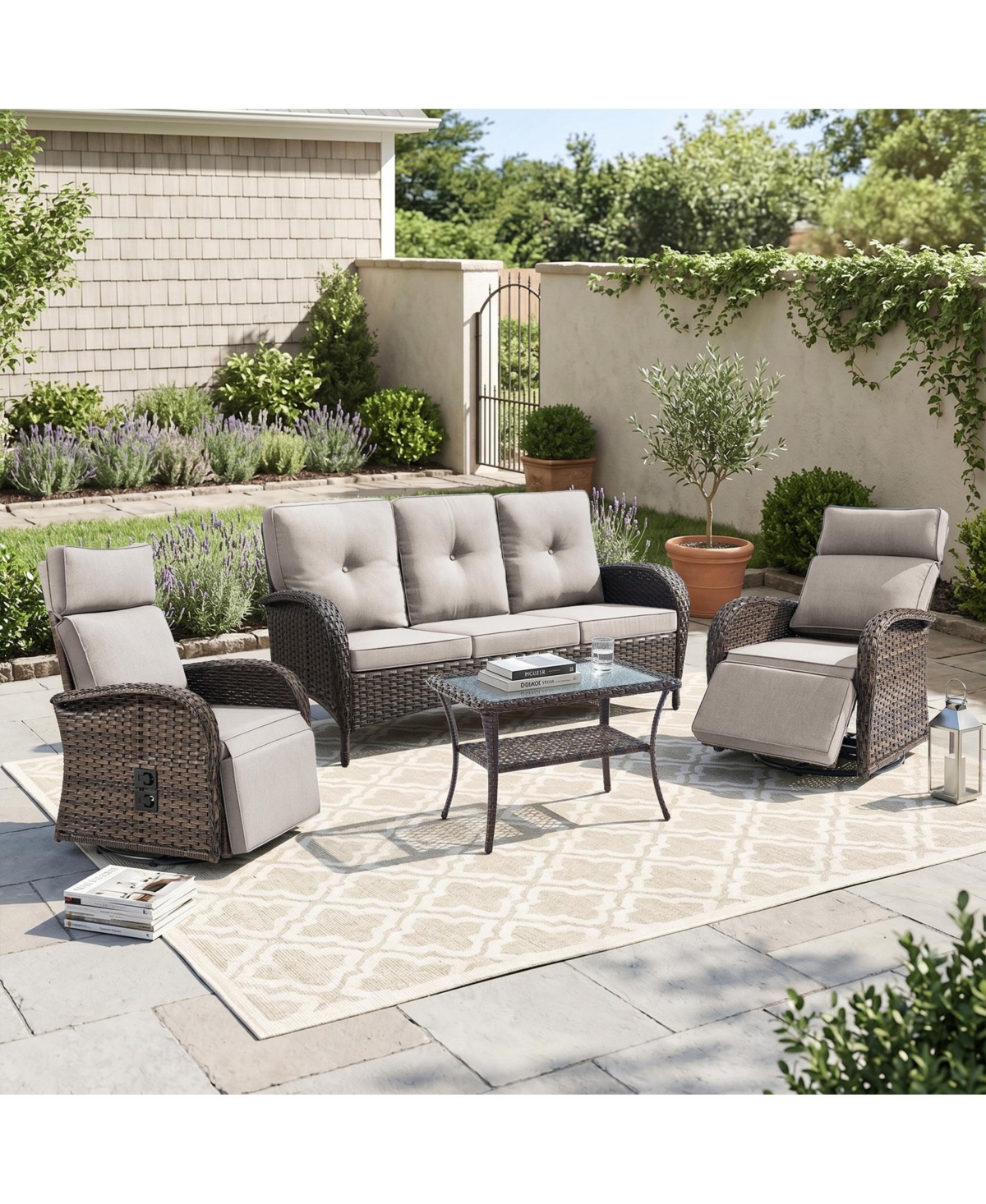 Click here for Pocassy 4 Piece Wicker Patio Furniture Set  Outdoo... prices