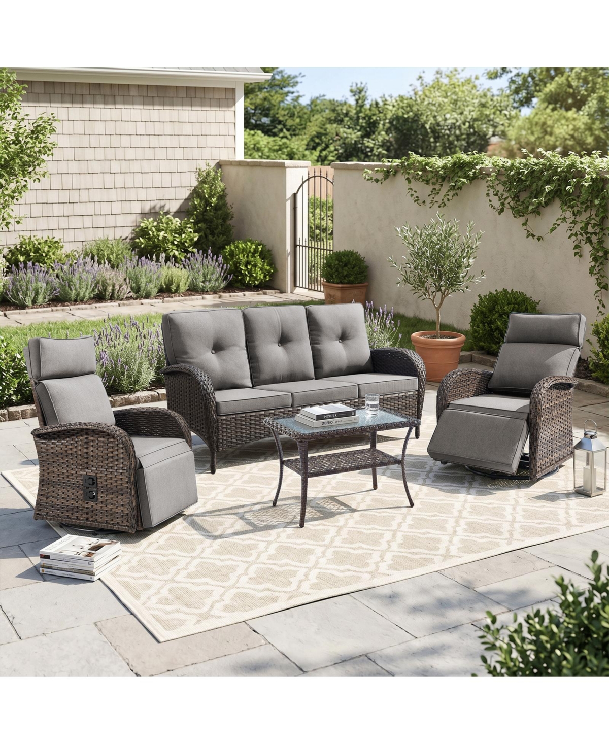 Click here for Pocassy 4 Piece Wicker Patio Furniture Set  Outdoo... prices