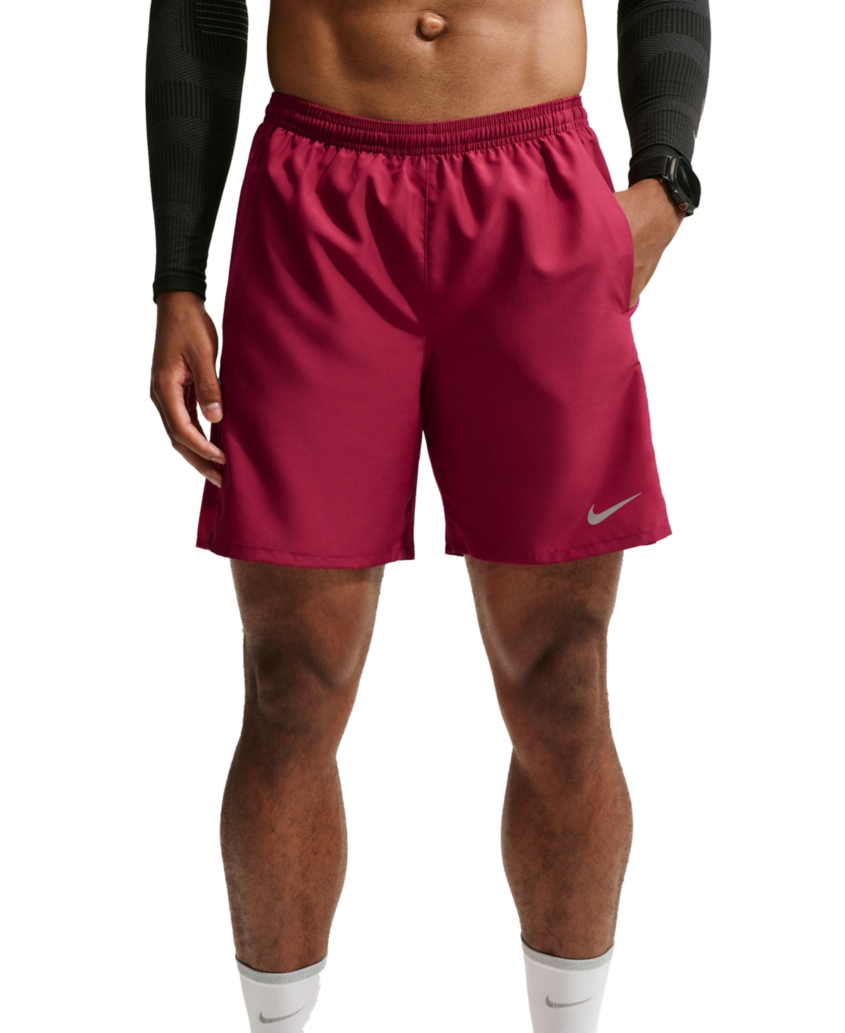 Click here for Nike Miler Mens Dri-fit Running Shorts - Red/Refle... prices