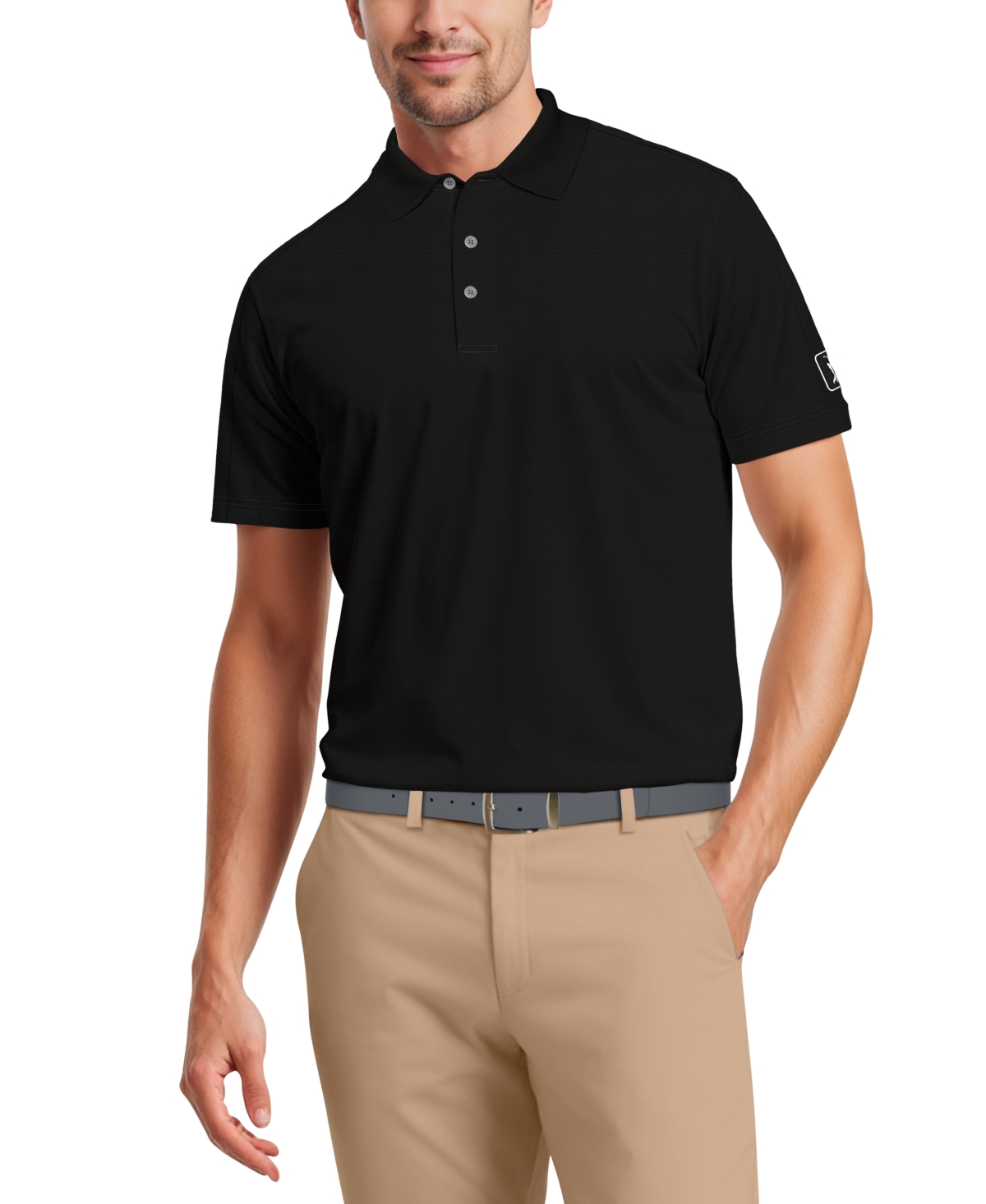 Click here for Pga Tour Mens Solid Cooling Texture Polo Shirt - C... prices