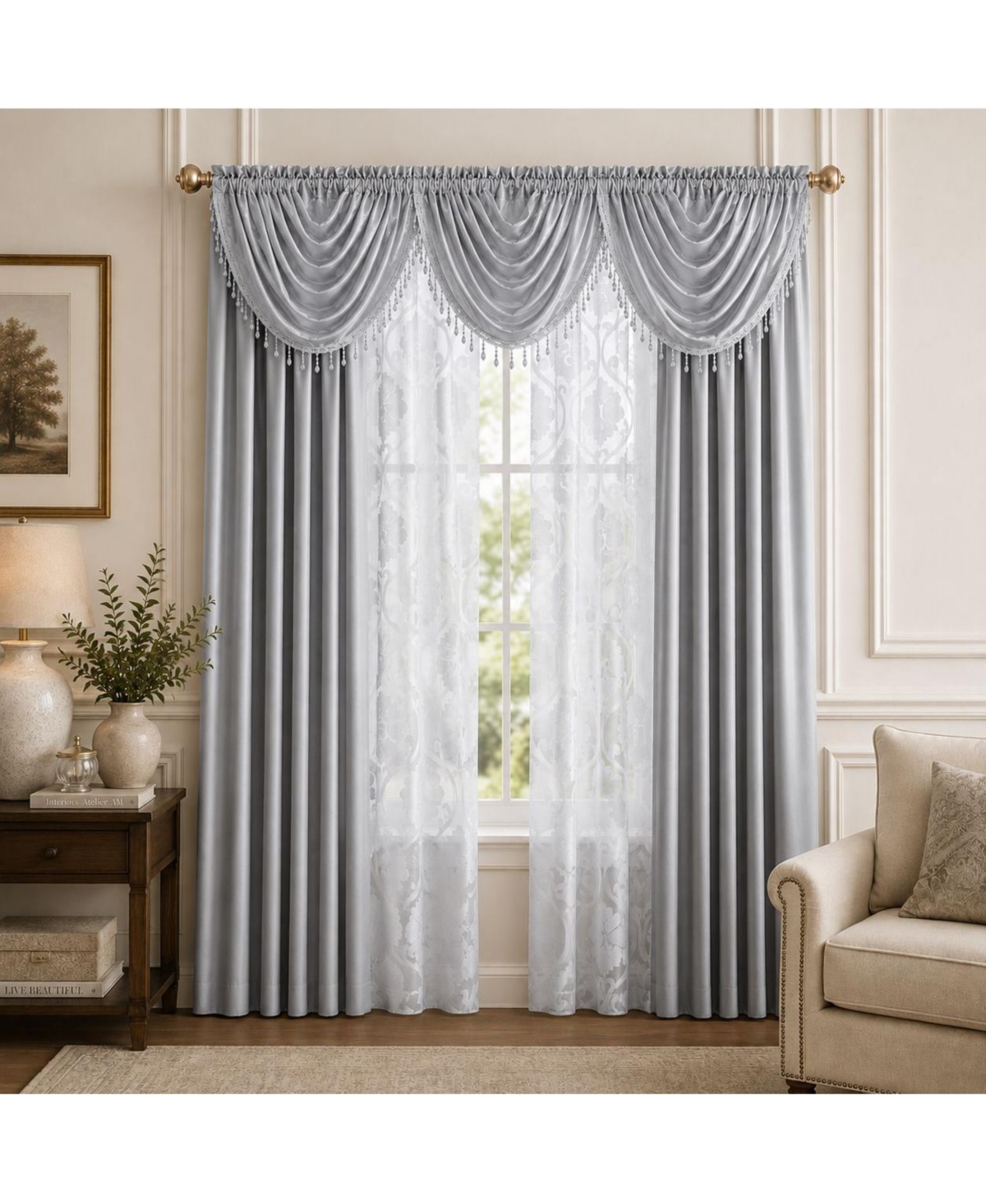Click here for Kate Aurora 7 Piece Hampton Elegance Sheer Curtain... prices