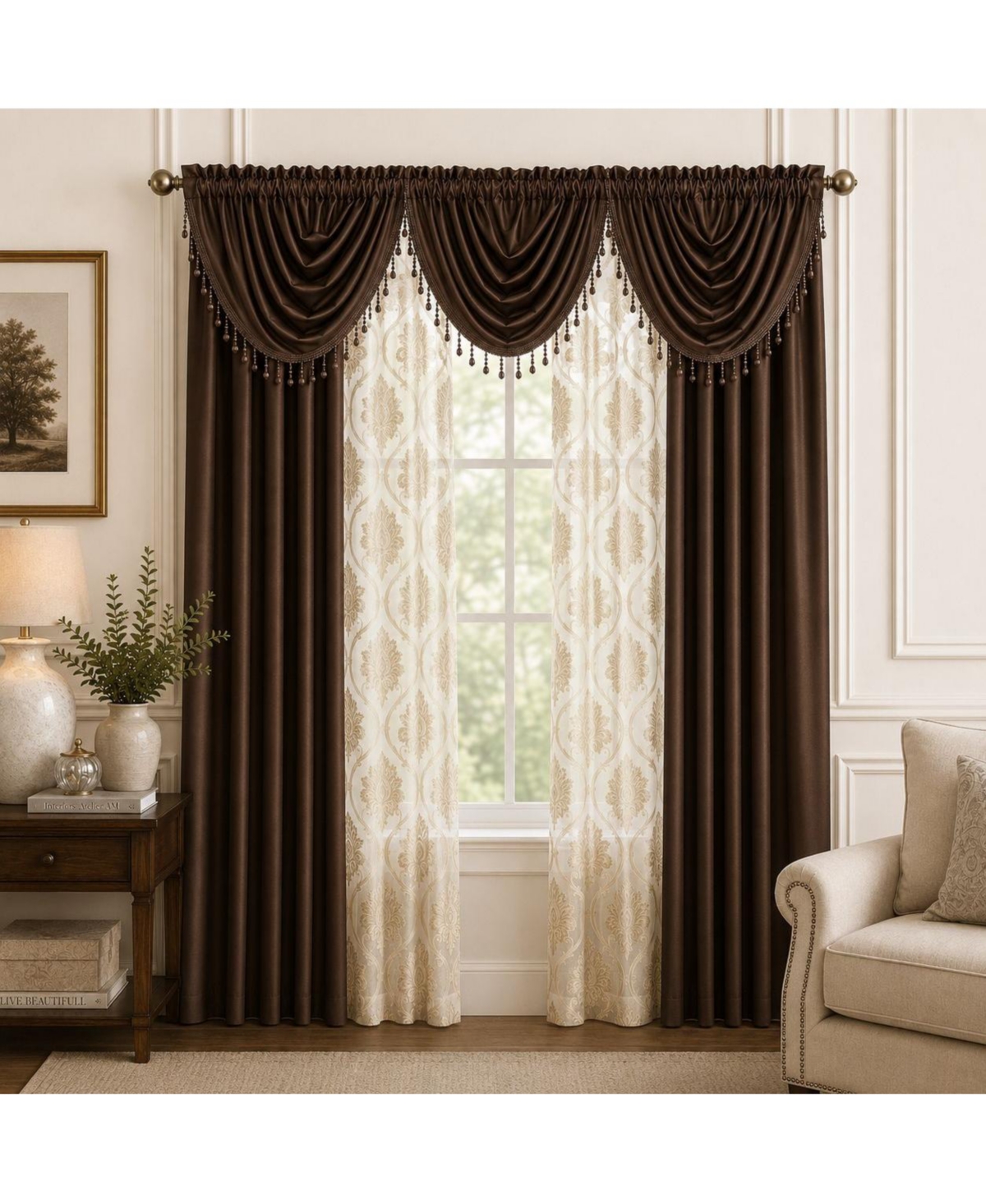 Click here for Kate Aurora 7 Piece Hampton Elegance Sheer Curtain... prices