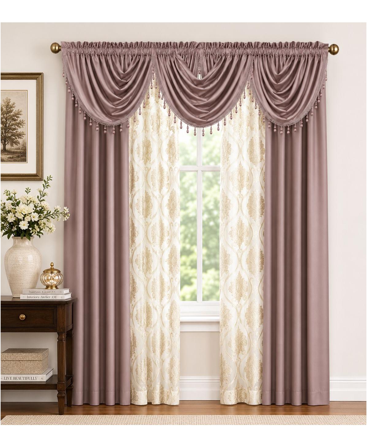 Click here for Kate Aurora 7 Piece Hampton Elegance Sheer Curtain... prices