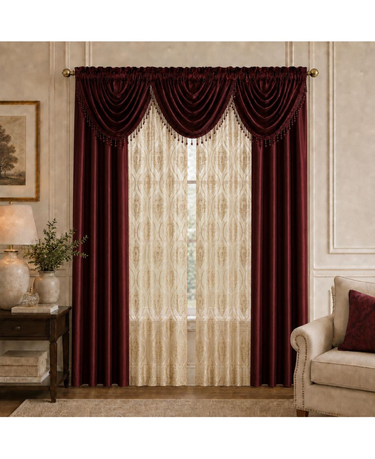 Click here for Kate Aurora 7 Piece Hampton Elegance Sheer Curtain... prices