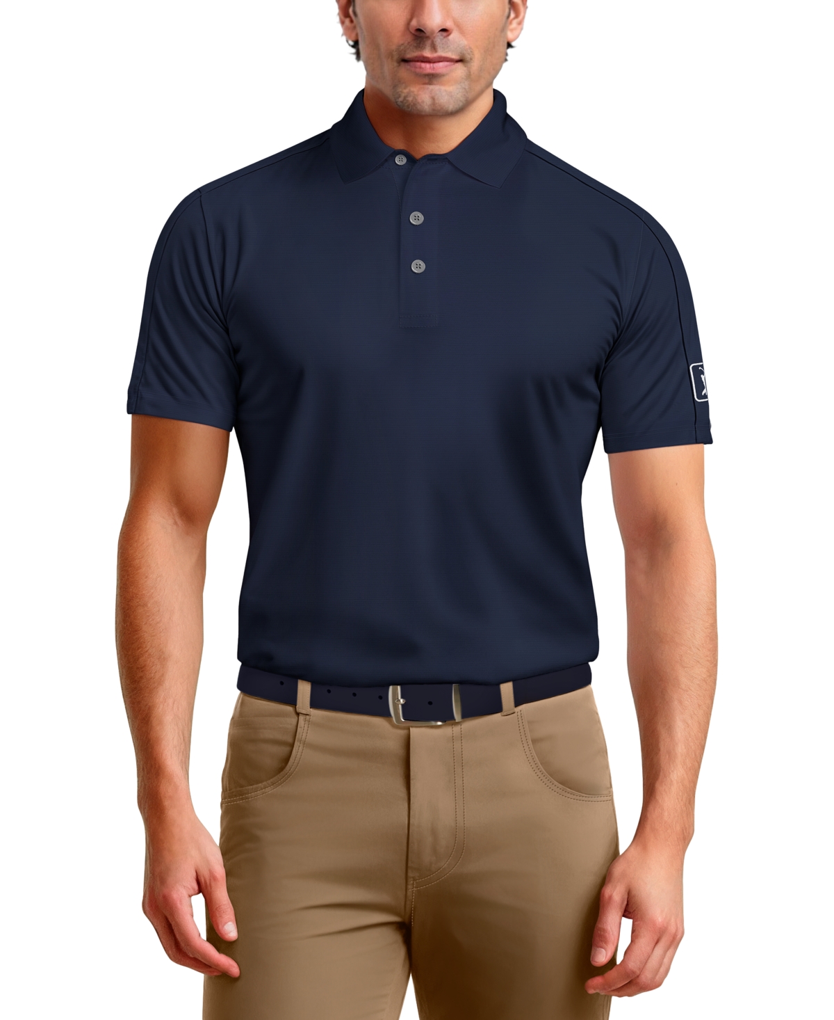 Click here for Pga Tour Mens Solid Cooling Texture Polo Shirt - P... prices