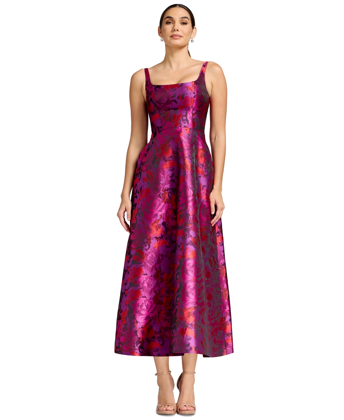 Click here for Dress the Population Womens Vanna Floral A-Line Mi... prices