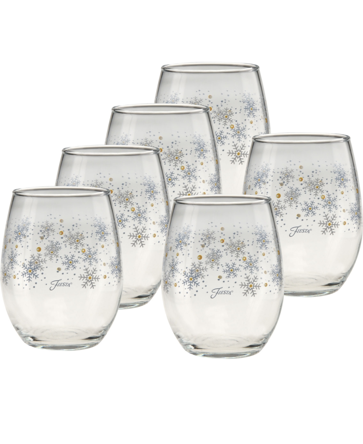 Click here for Fiesta Snowflakes Stemless Wine Glasses  Set of 6... prices